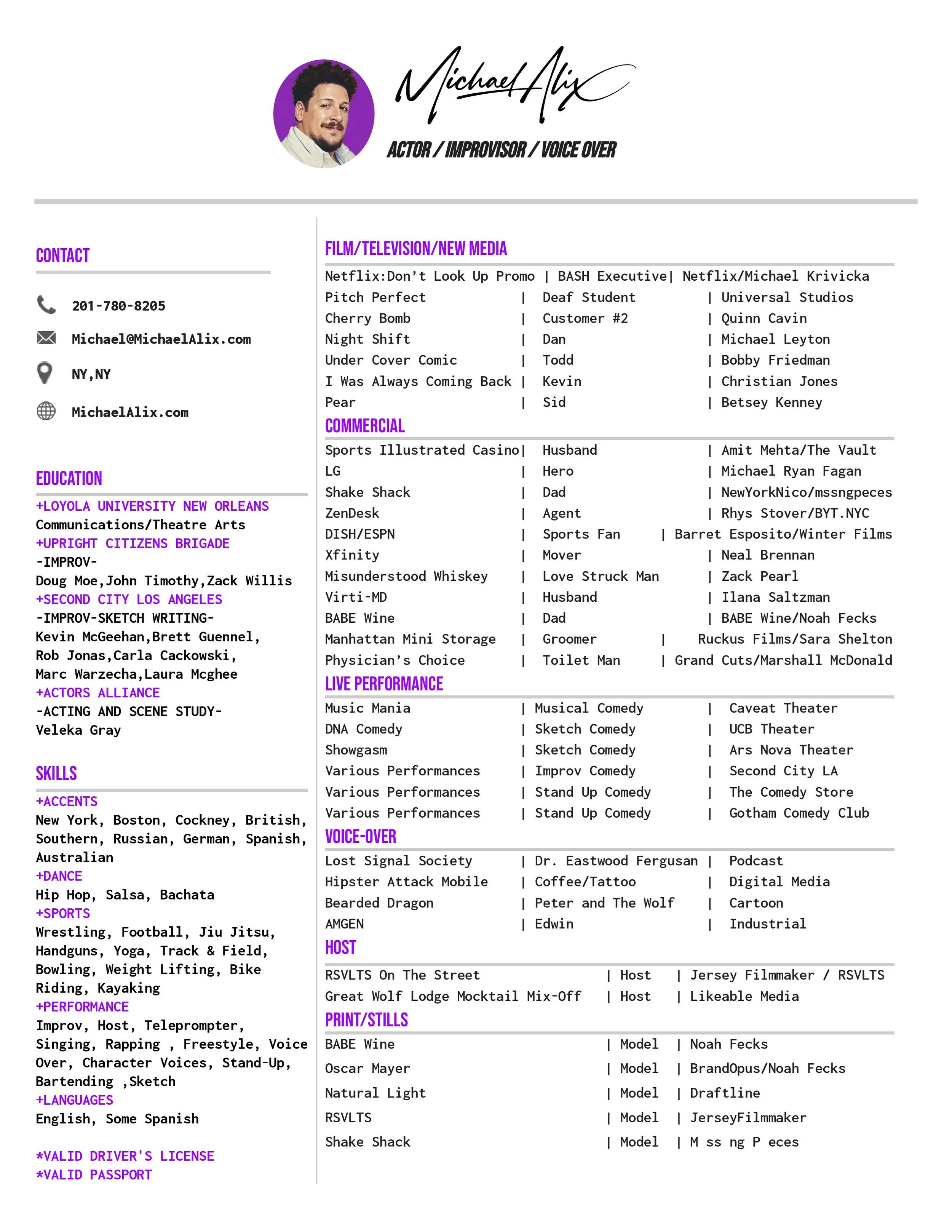 Resume — Michael Alix