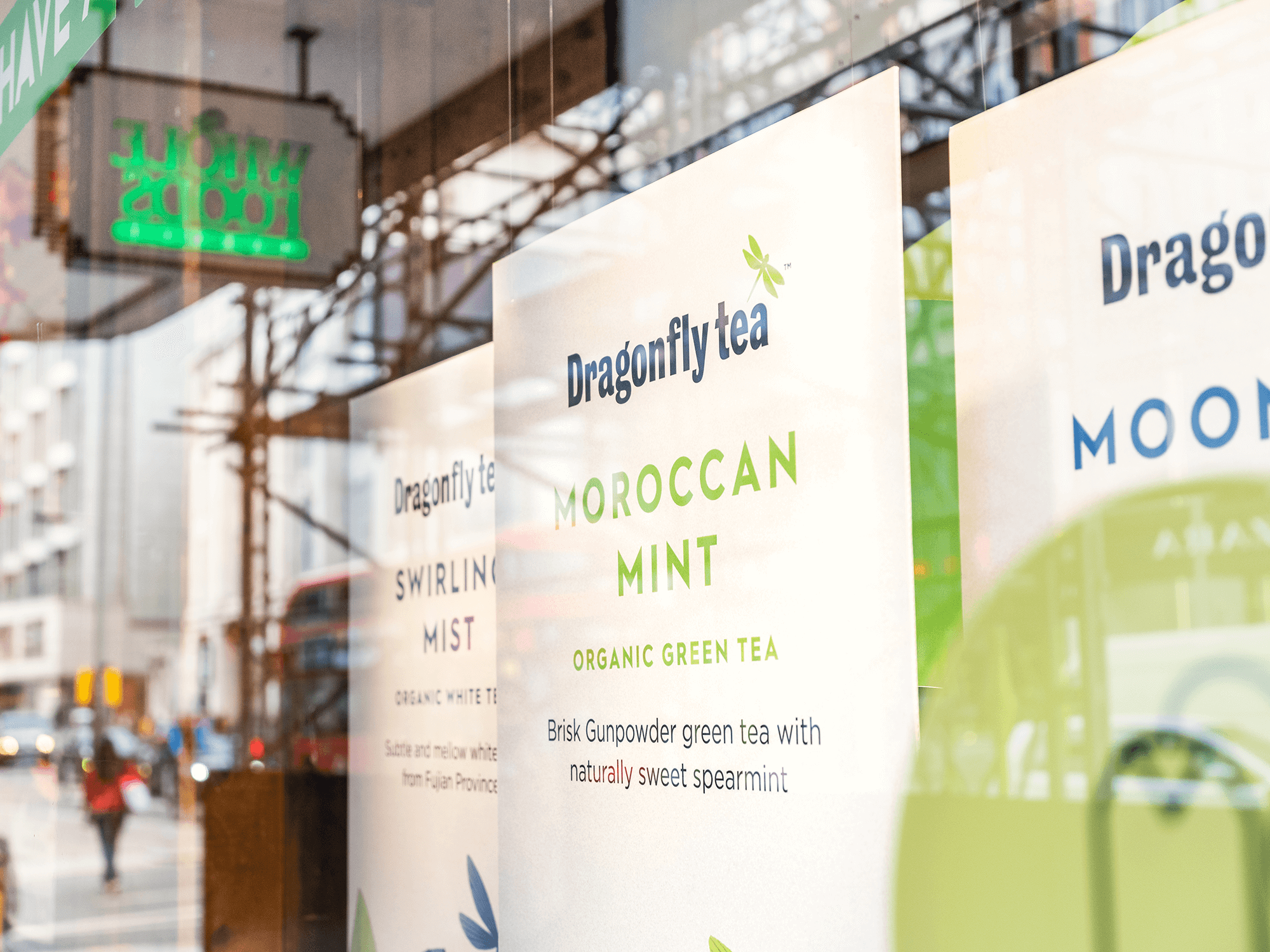 Whole Foods window display for Dragonfly Tea | Branding and Design ...