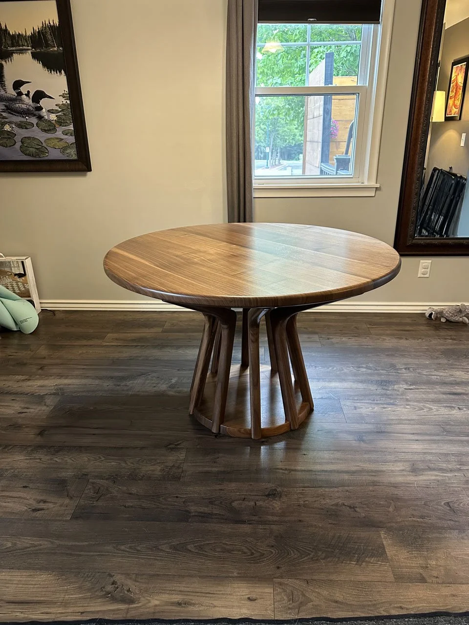 Custom Rift Sawn Round Walnut Table — Anderson Woodworking