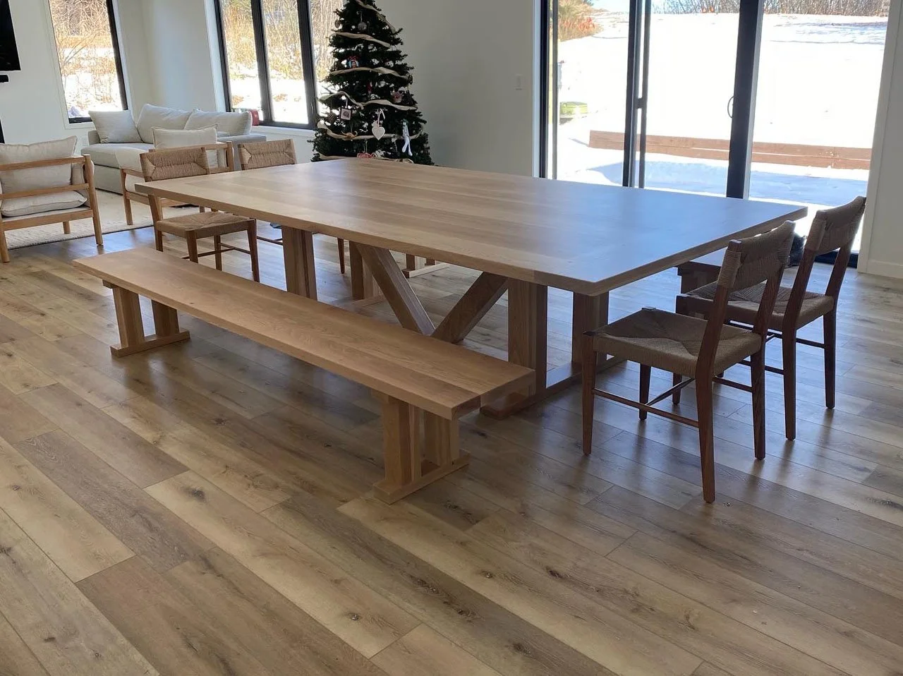 Superior Trestle - White Oak Table — Anderson Woodworking