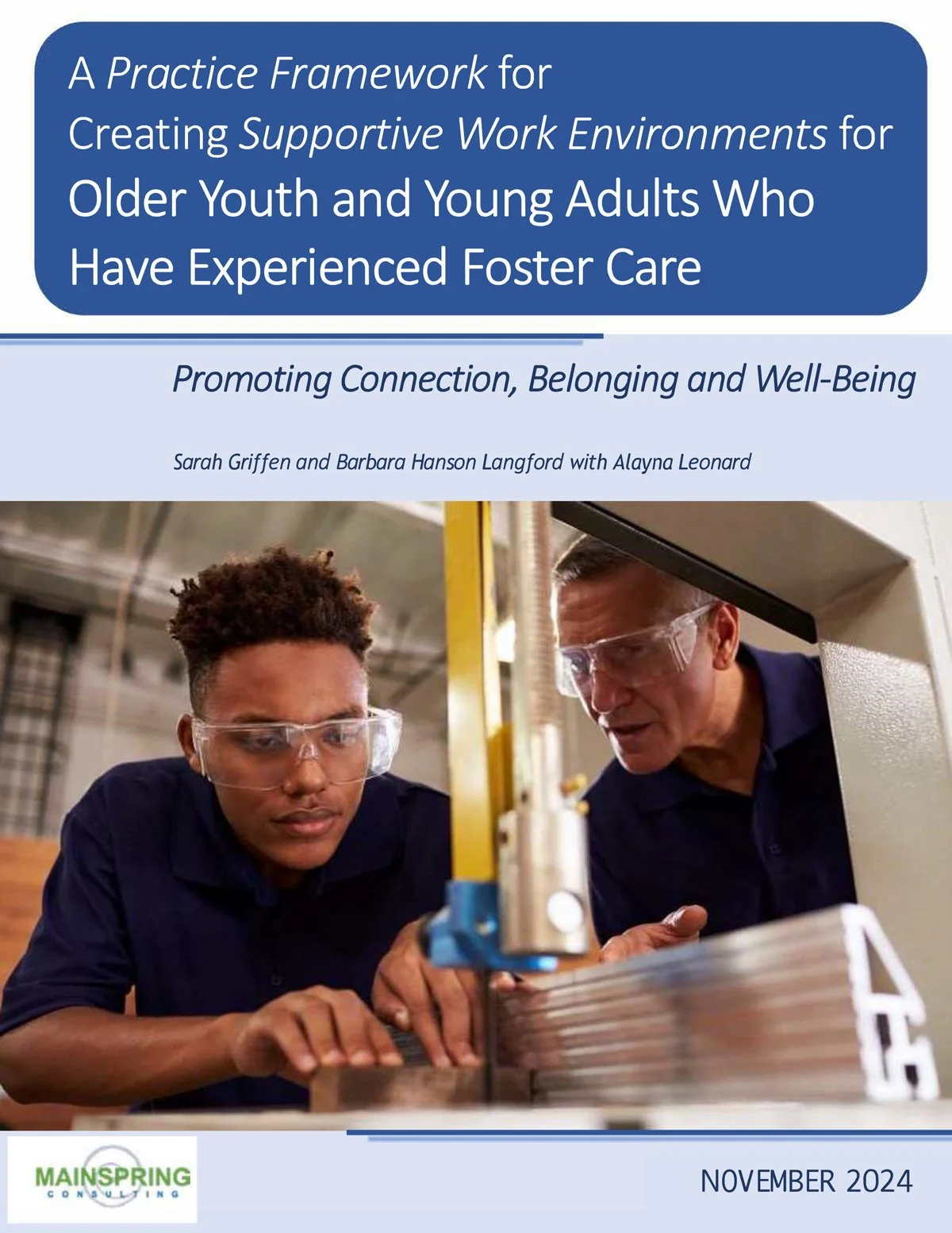 Supportive Work Environments for Older Youth — Mainspring Consulting