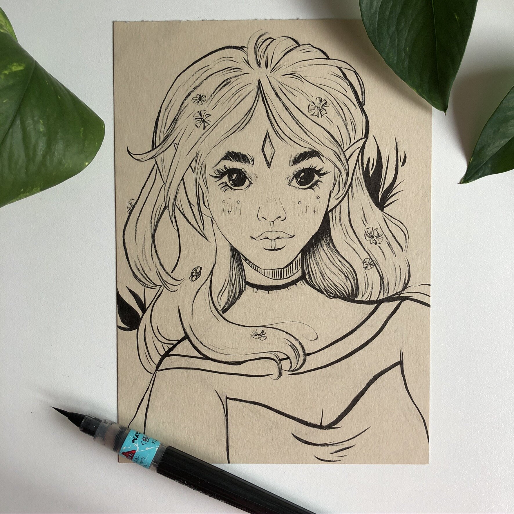 Elsa Original Ink Drawing — looonalou.com