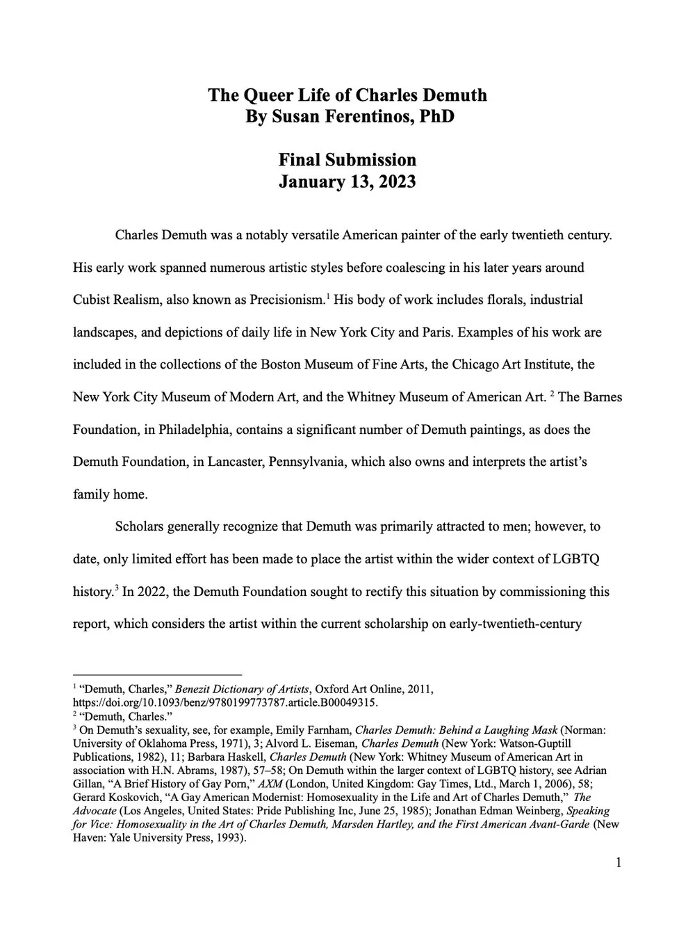 Charles Demuth — Demuth Foundation