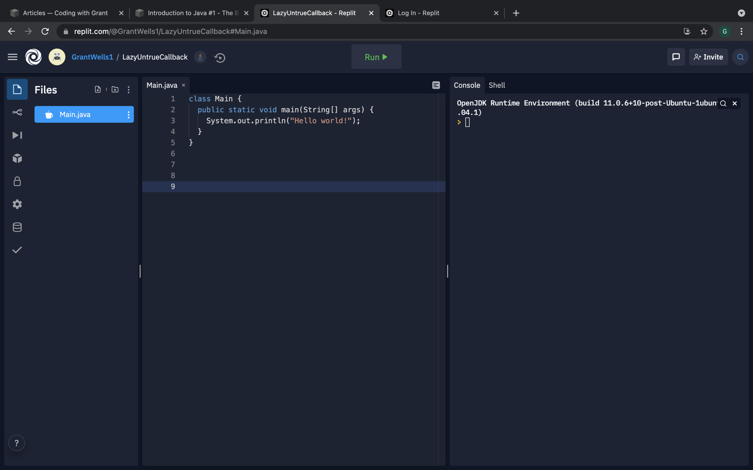 Introduction to Java #2 - Writing Your First Code — Coding with Grant