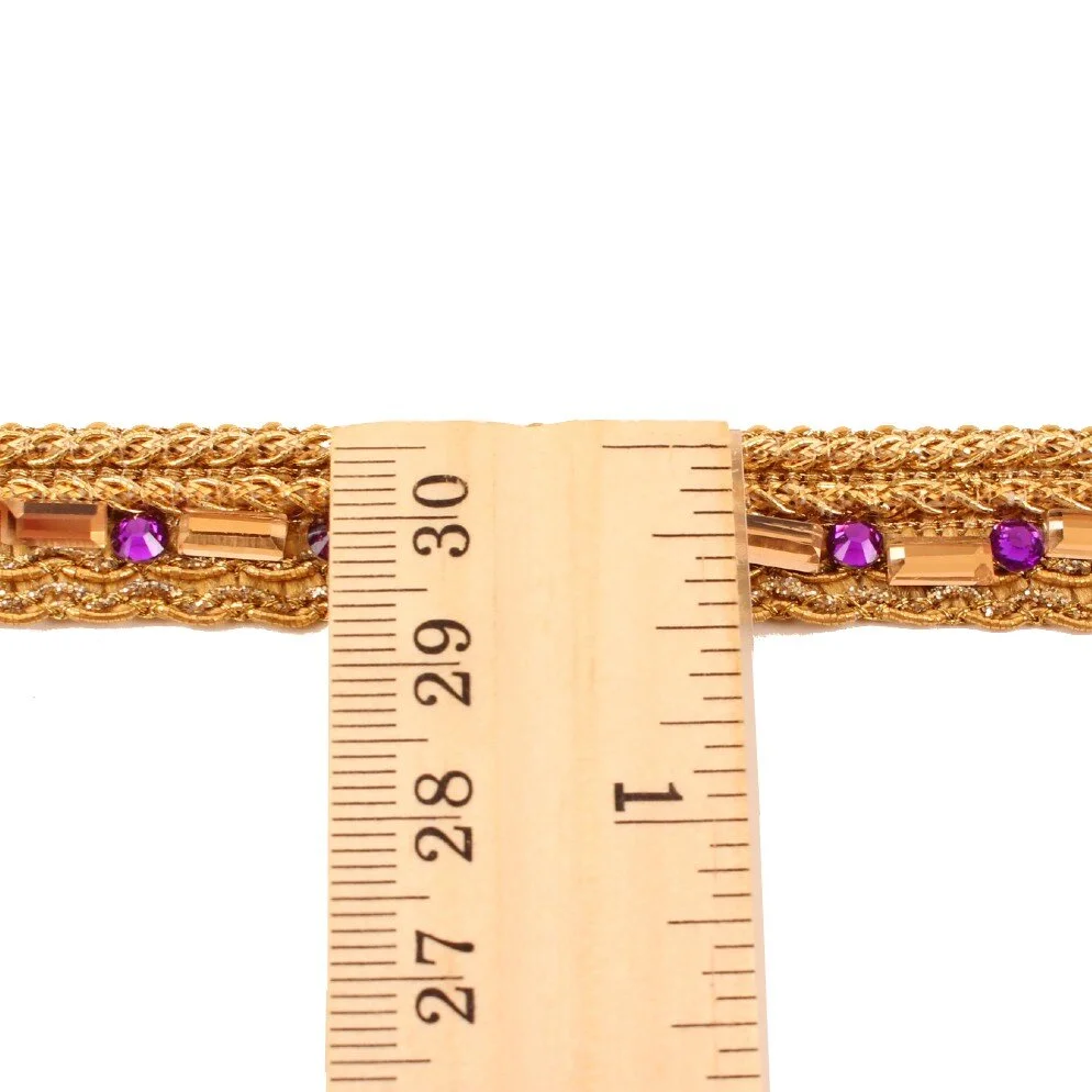 Curio Fancy Gold Trim with Purple Rhinestones — Emblaze Specialty ...