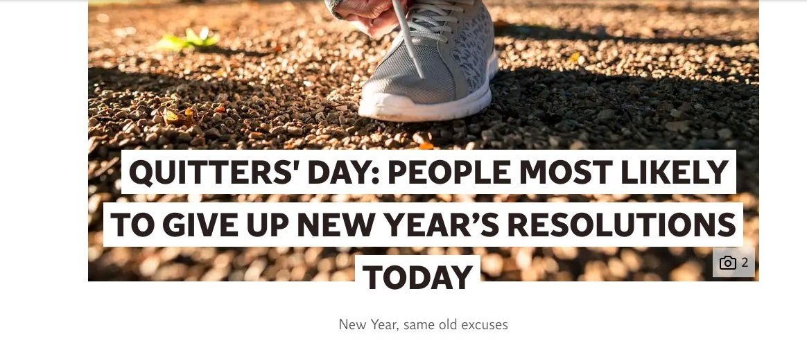 How to avoid “quitter’s day” for your New Year’s resolutions. — ANTONIO ...