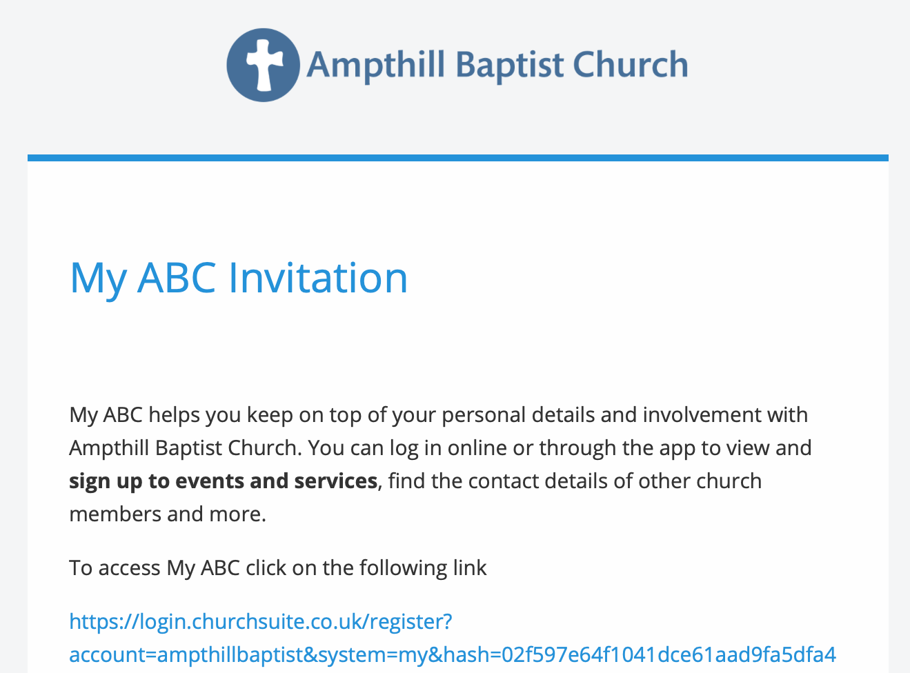 ChurchSuite — Ampthill Baptist Church
