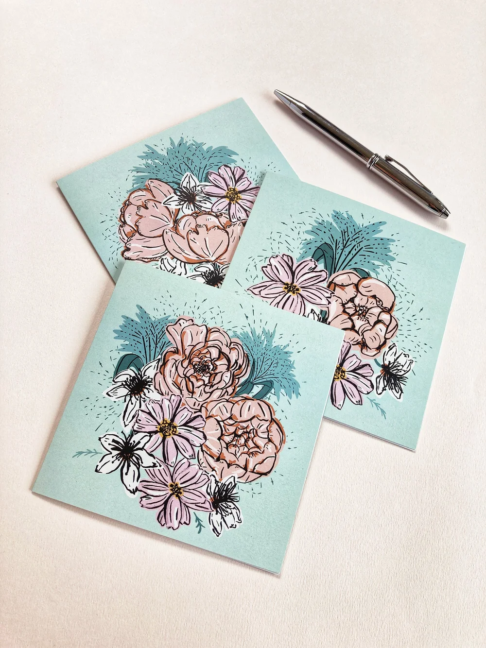 A6 recycled pocket notebook set plain or lined pages blue watercolour ...