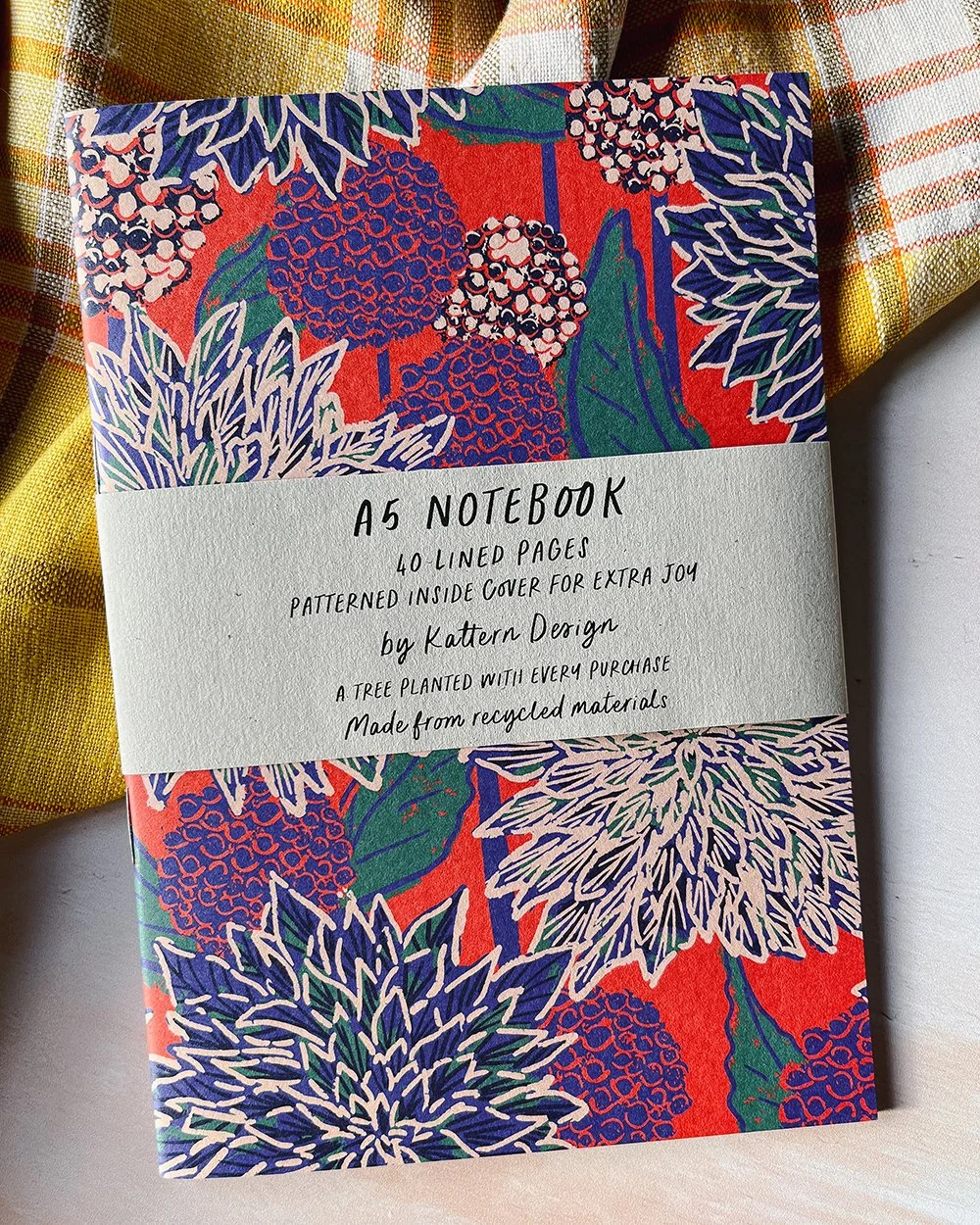 Set of patterned Pocket Notebooks, fully recycled notepads, joyful ...