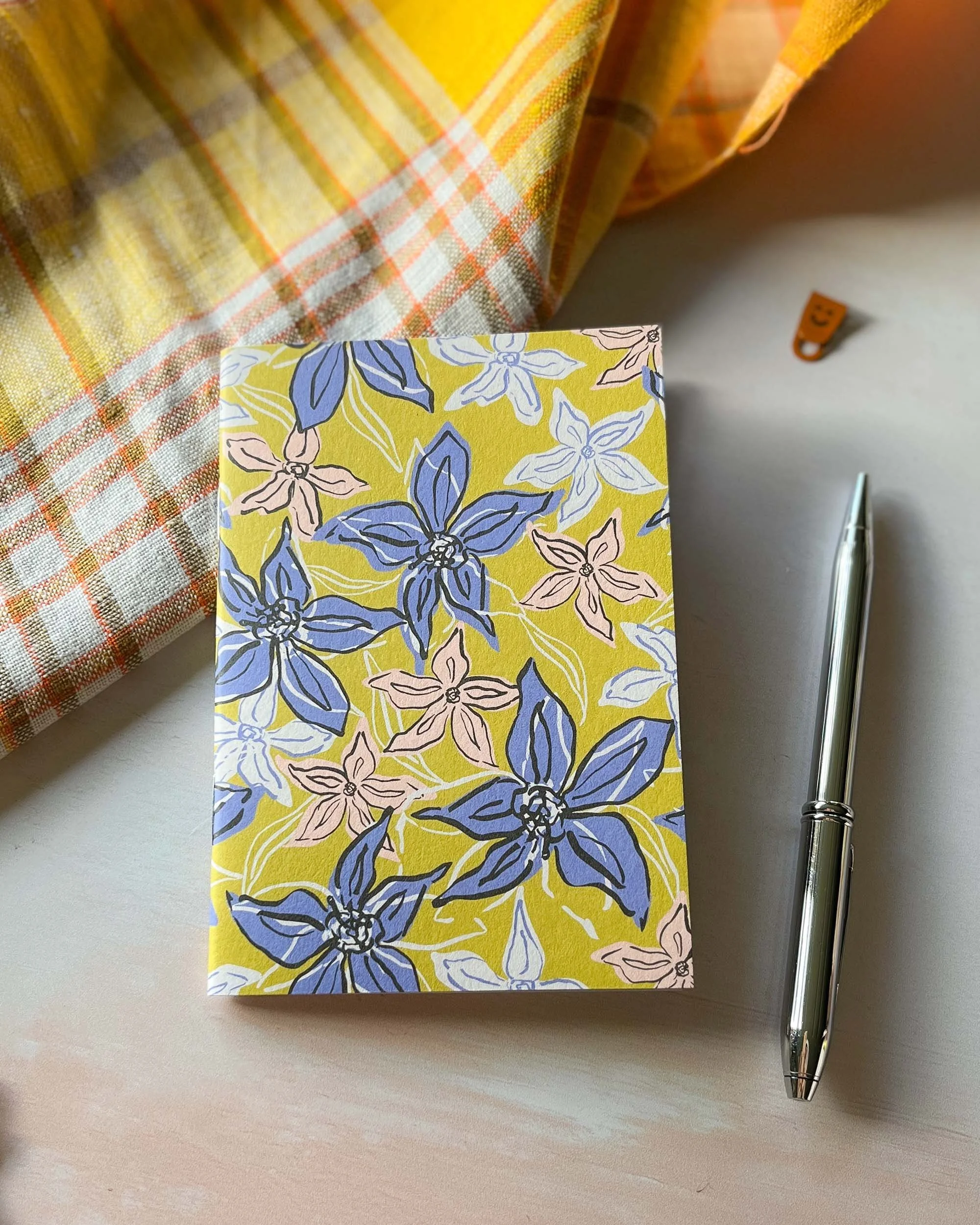 A6 recycled pocket notebook set plain or lined pages blue watercolour ...