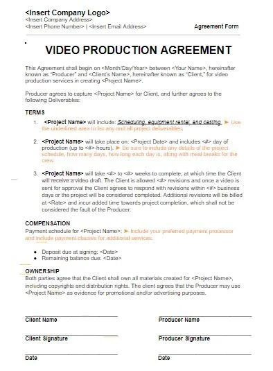 Video Production Contract Templates & Business Coaching