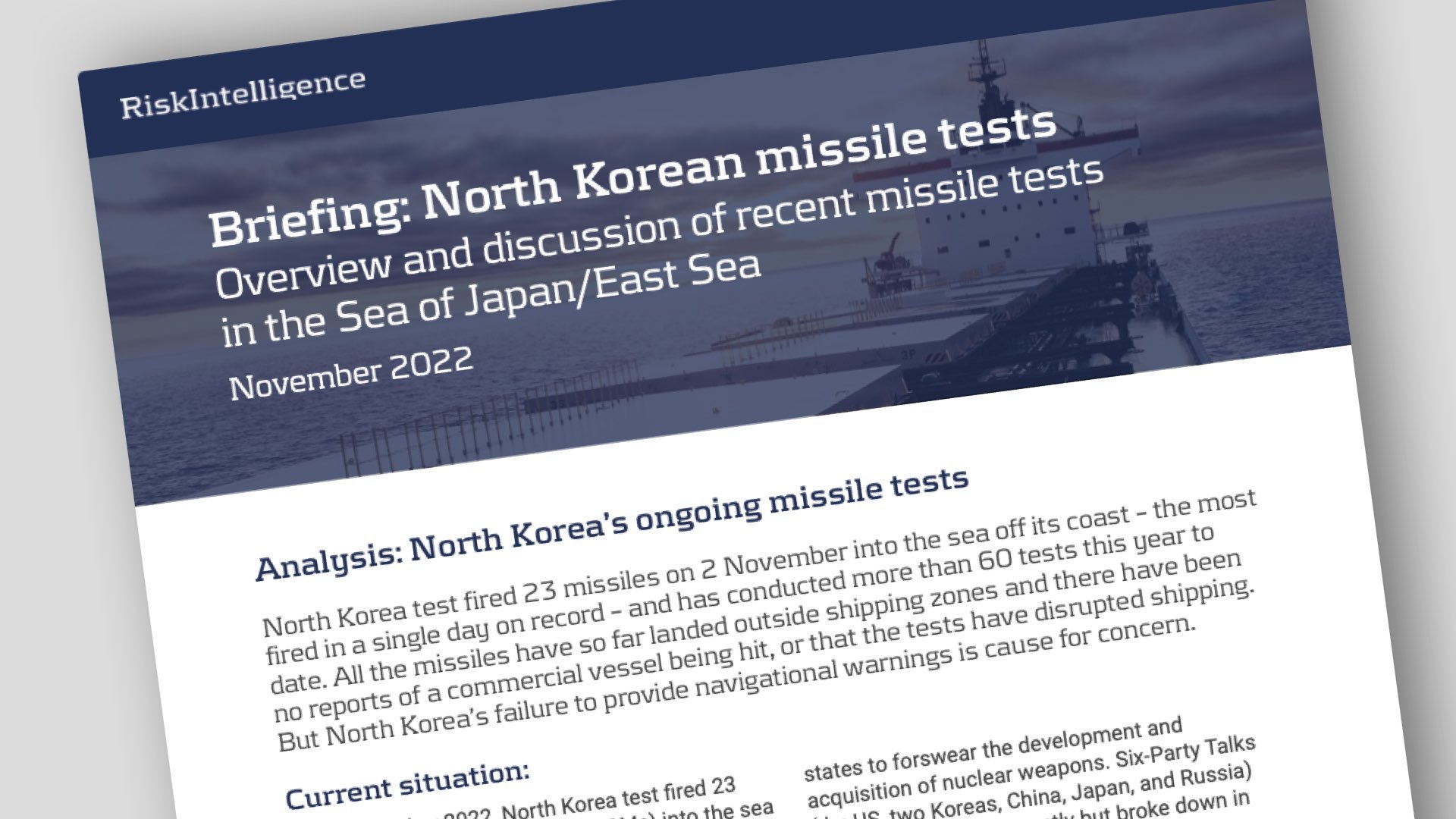 Risk Intelligence | Intelligence reports overview