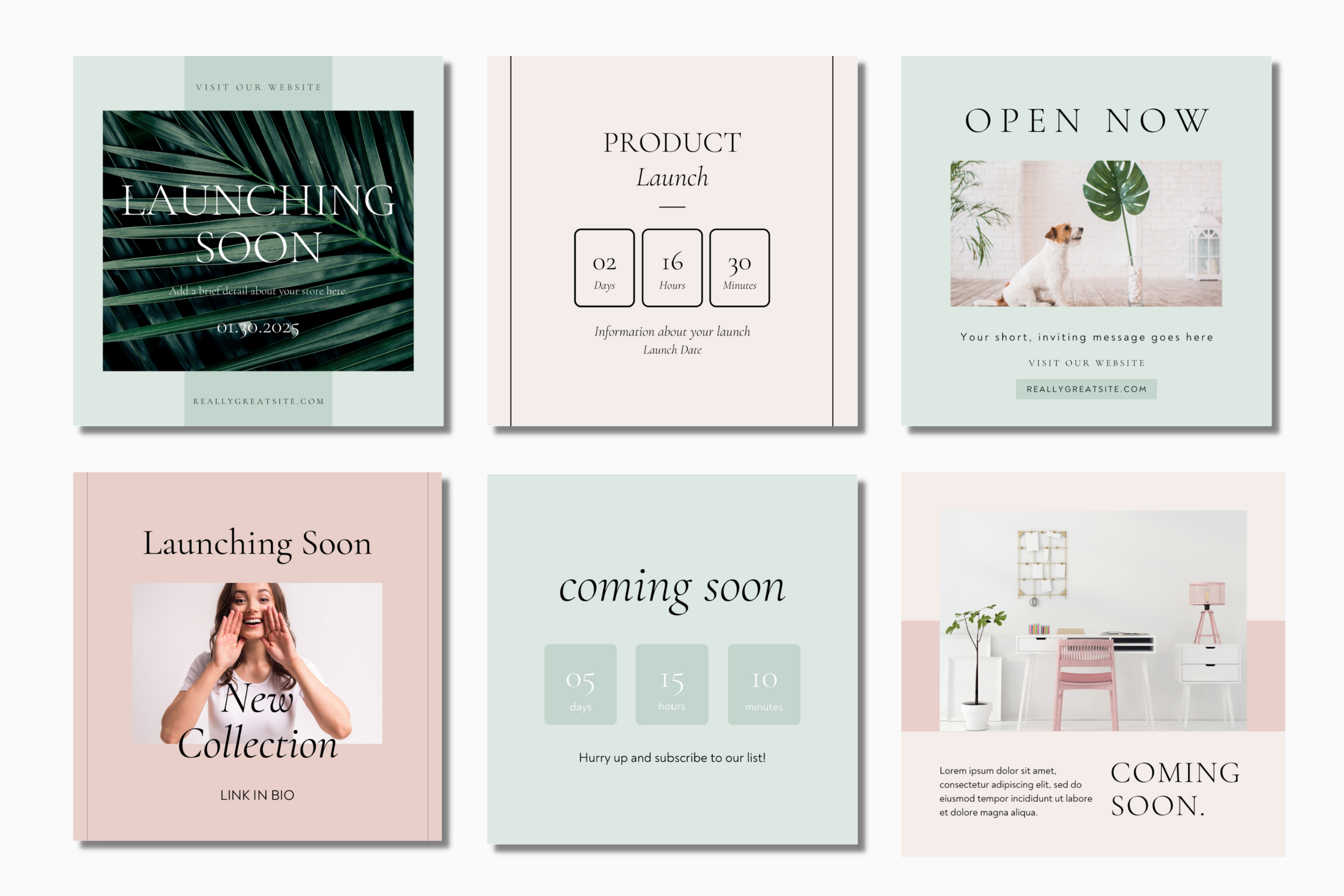 Launch & Countdown Instagram Post Templates — Amado Branding
