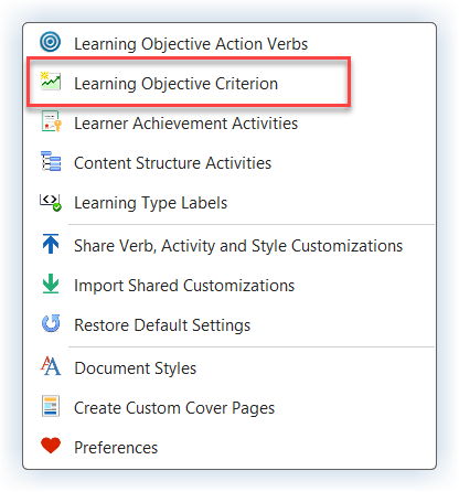 Lesson 3: Customize the Learning Objective Criteria Options — Premier ...