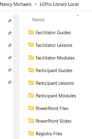 Help LeaderGuide Pro The Library Folders — Premier instructor-led ...