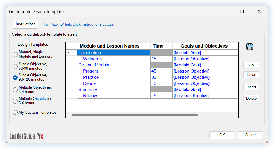 Lesson 2: The Guidebook Design Template — Premier instructor-led ...