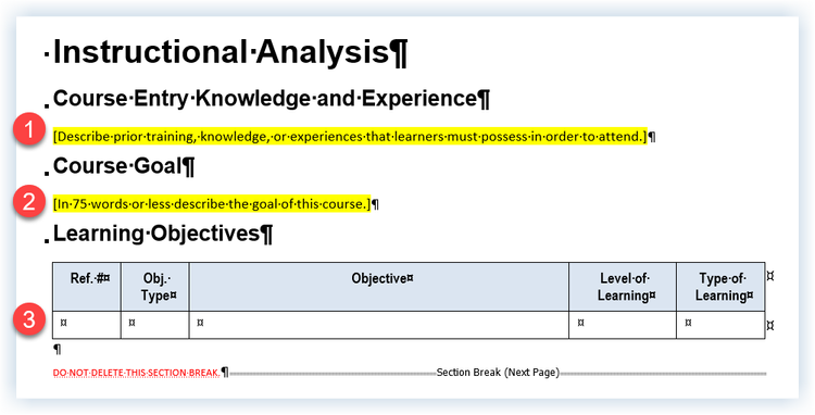 Lesson 4: Build the Instructional Analysis Section — Premier instructor ...