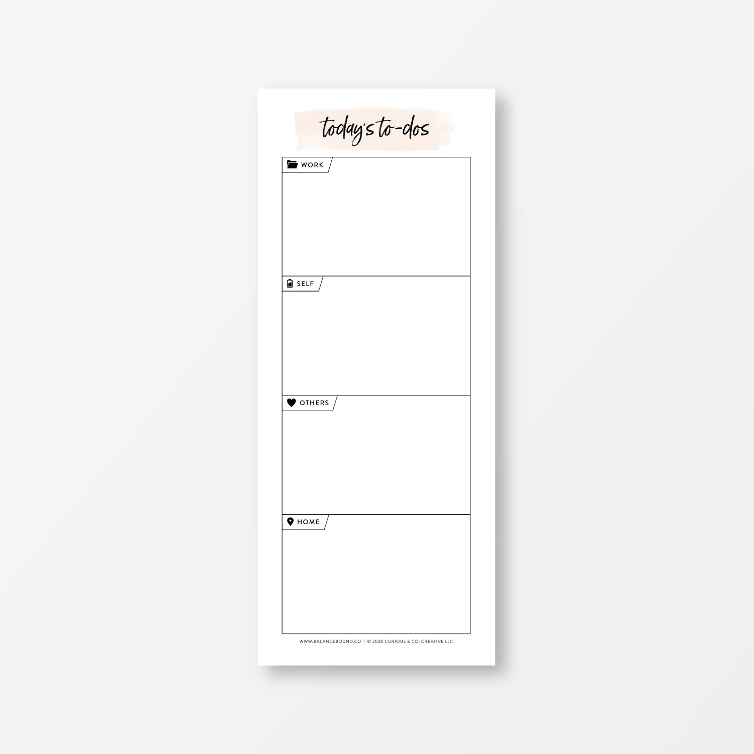 Undated Daily Planner Pad — Balance Bound
