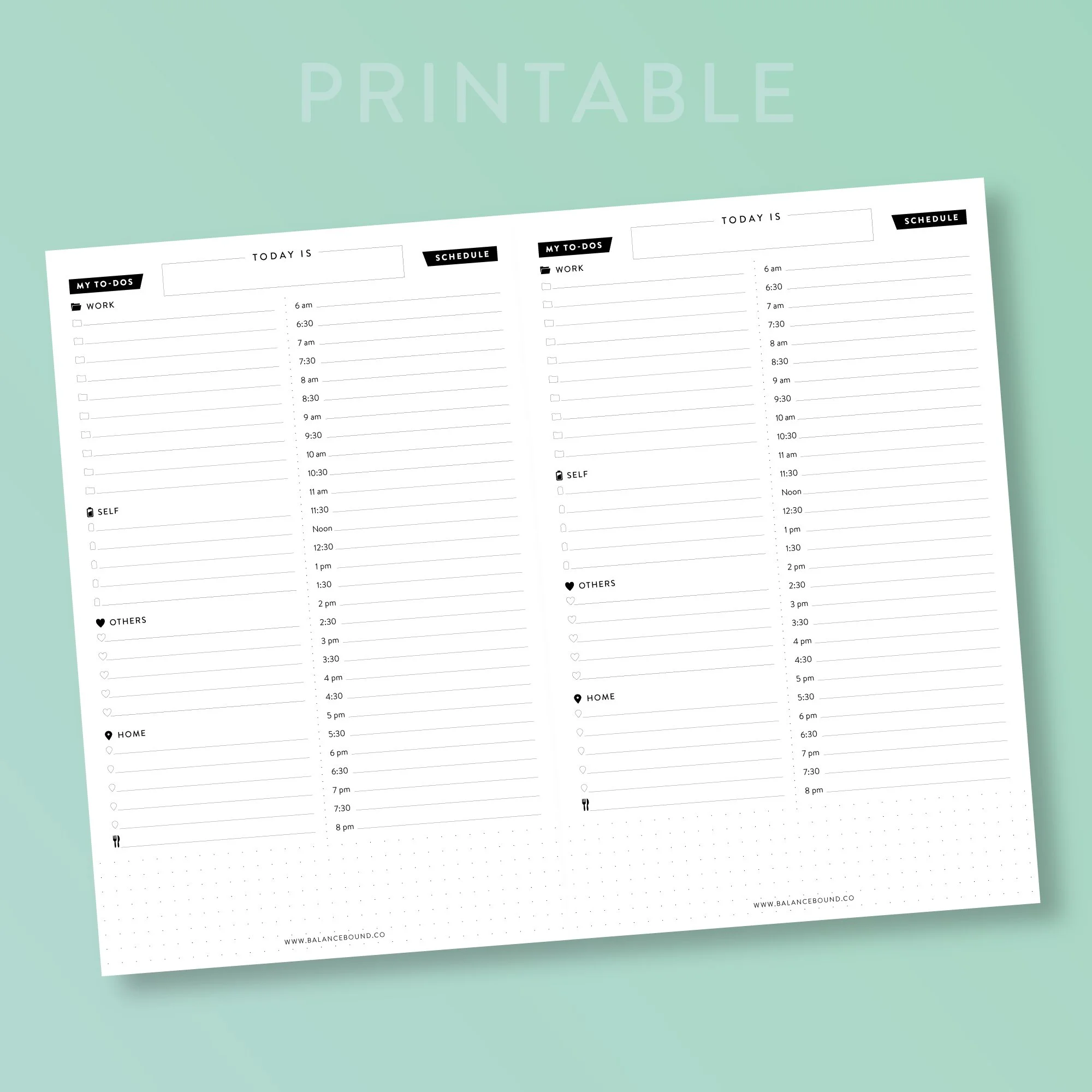 Undated Daily Planner Pad — Balance Bound