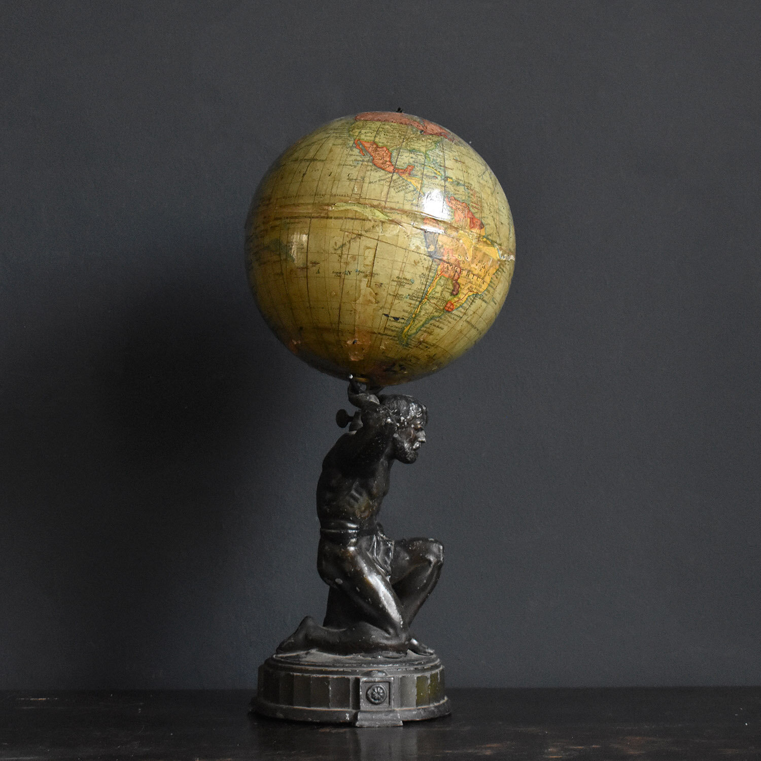 Statue of Atlas Holding Up a Terrestrial Globe, 1930s — Vintage and ...