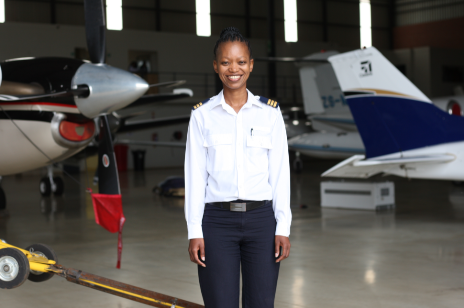 South Africa’s first black female helicopter pilot helps girls reach ...