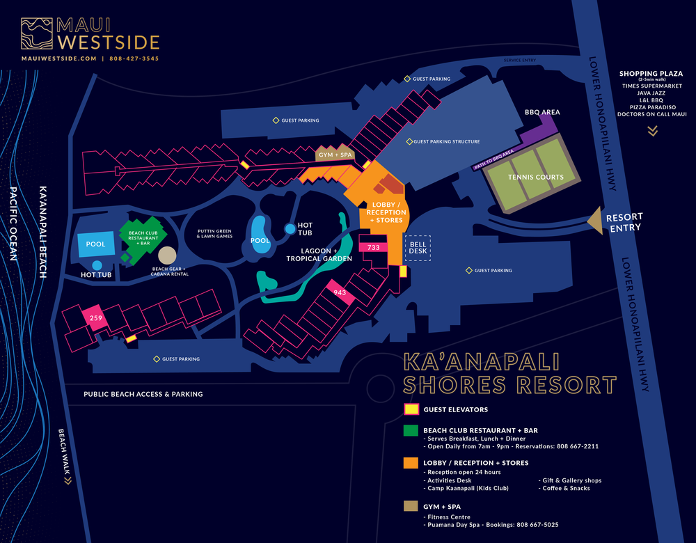Kaanapali Shores Map — Maui Westside