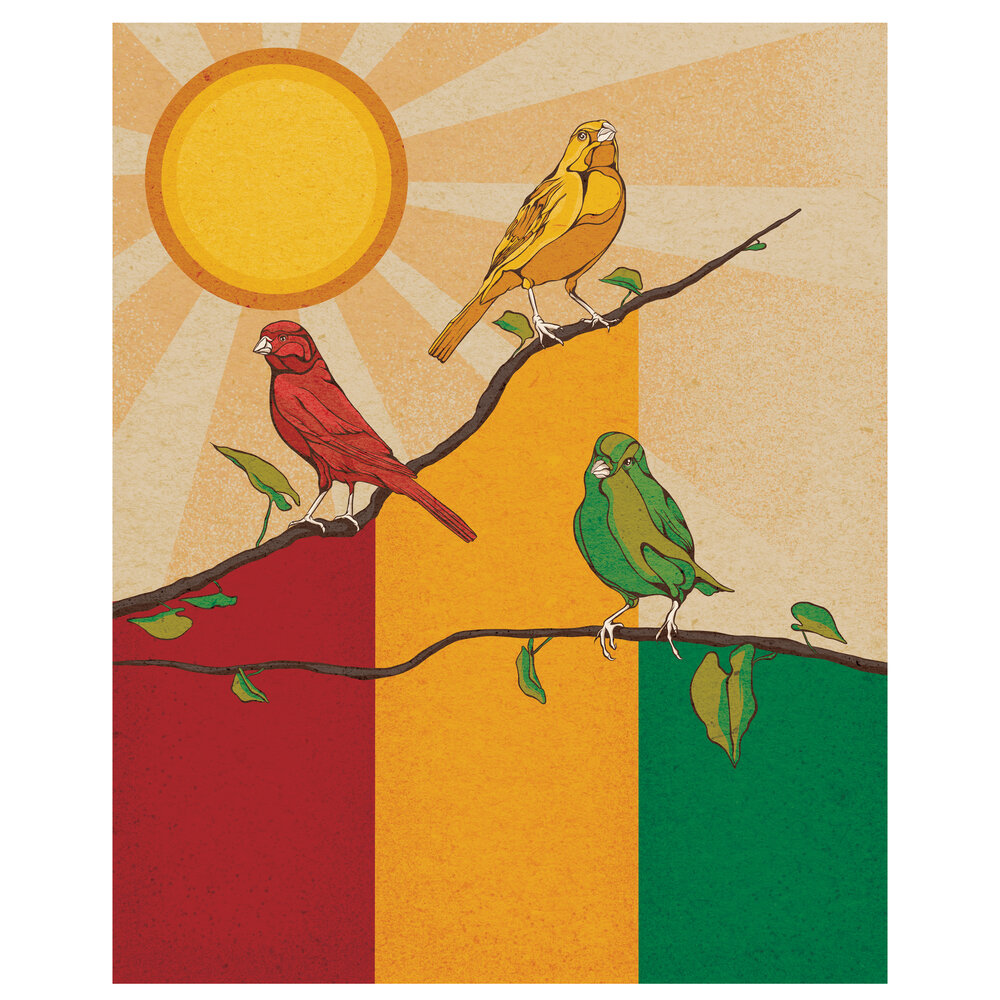Bob Marley Three Little Birds Wall Art