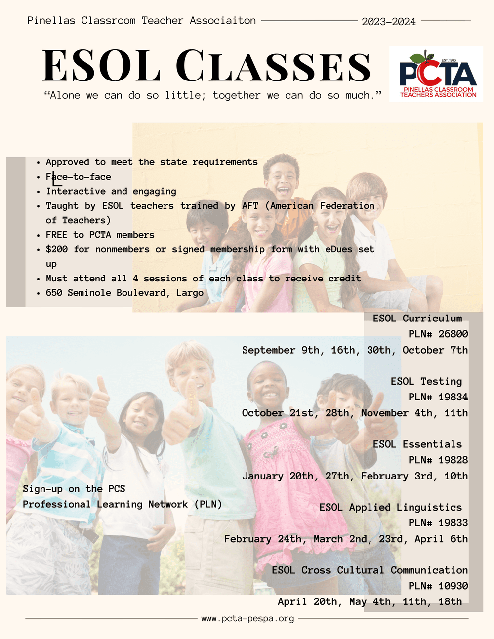 Professional Development — PCTA and PESPA