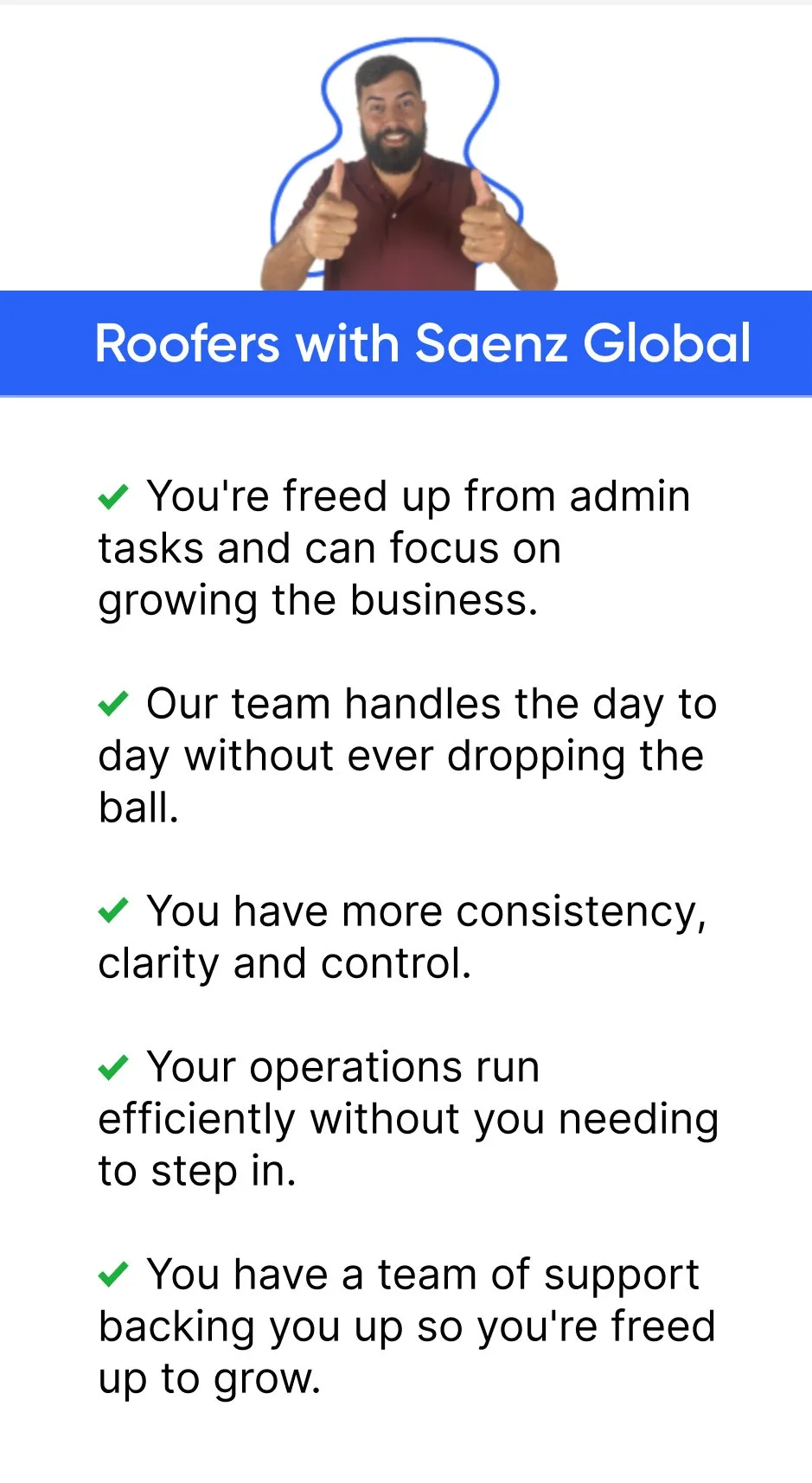 Saenz Global — Back Office Support for Roofing Professionals