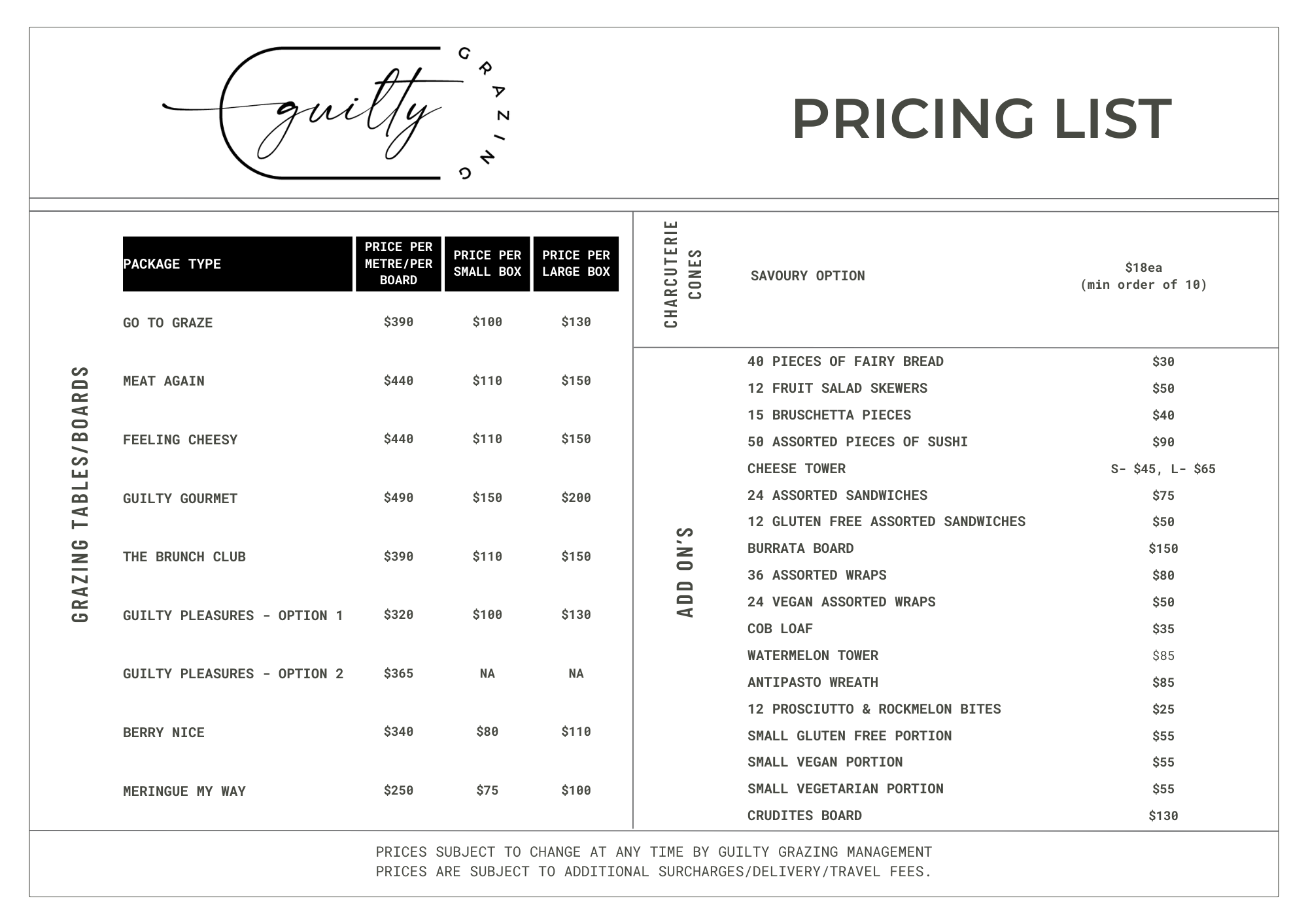 Our Menu — Guilty Grazing