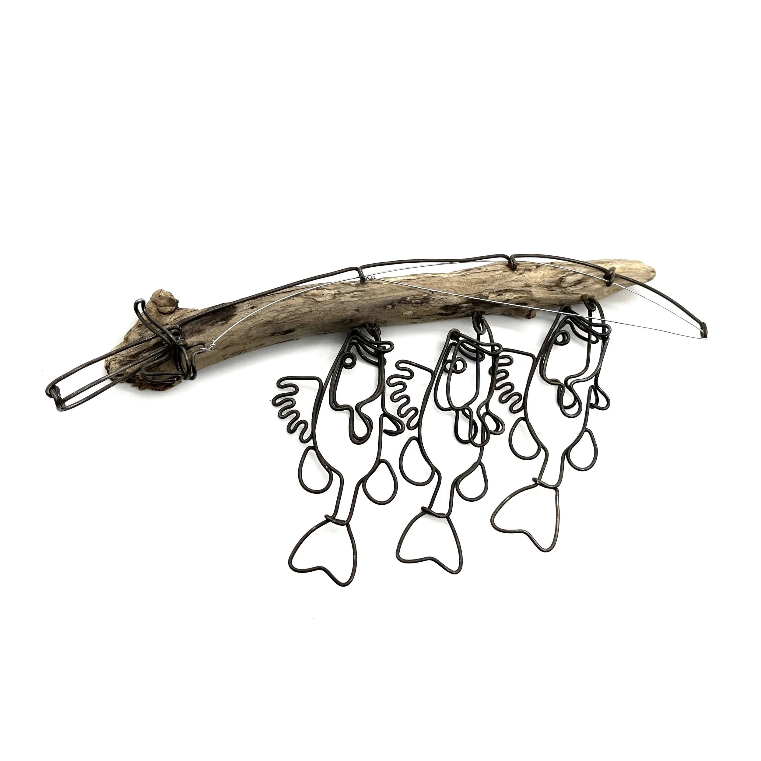 Walleye and Fishing Rod Wire Art, Fish Metal Wall Hanging, Fish Wire ...