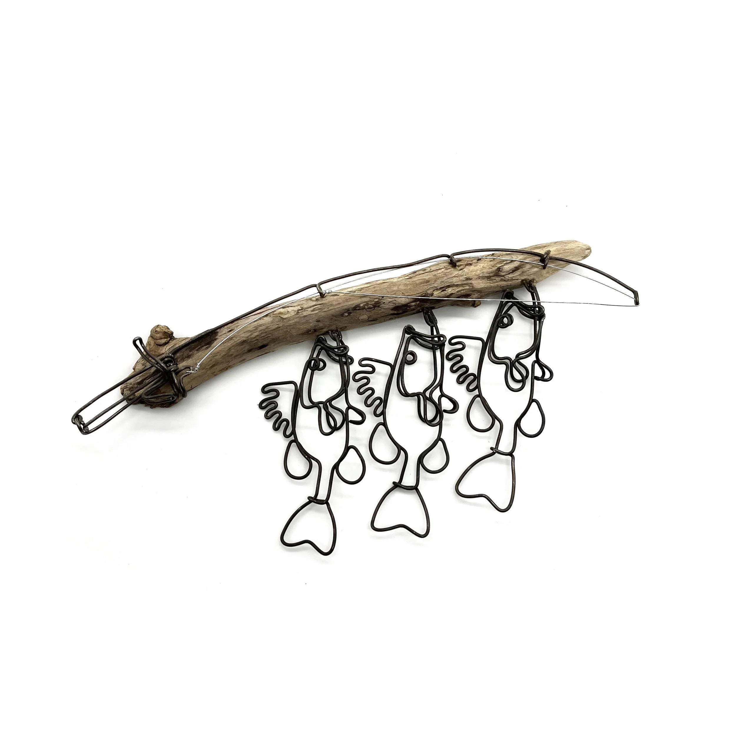 Muskie Wire Sculpture, Minimal Design, Fish Art, Cabin Decor — Wired by Bud