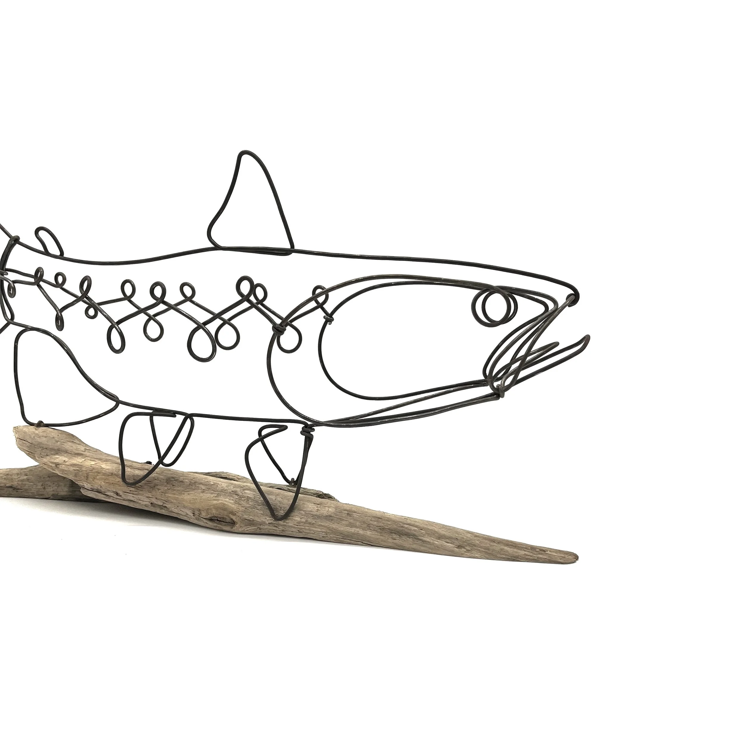 Right Facing Walleye Wire Sculpture, Fish Wall Hanging Wire Sculpture ...