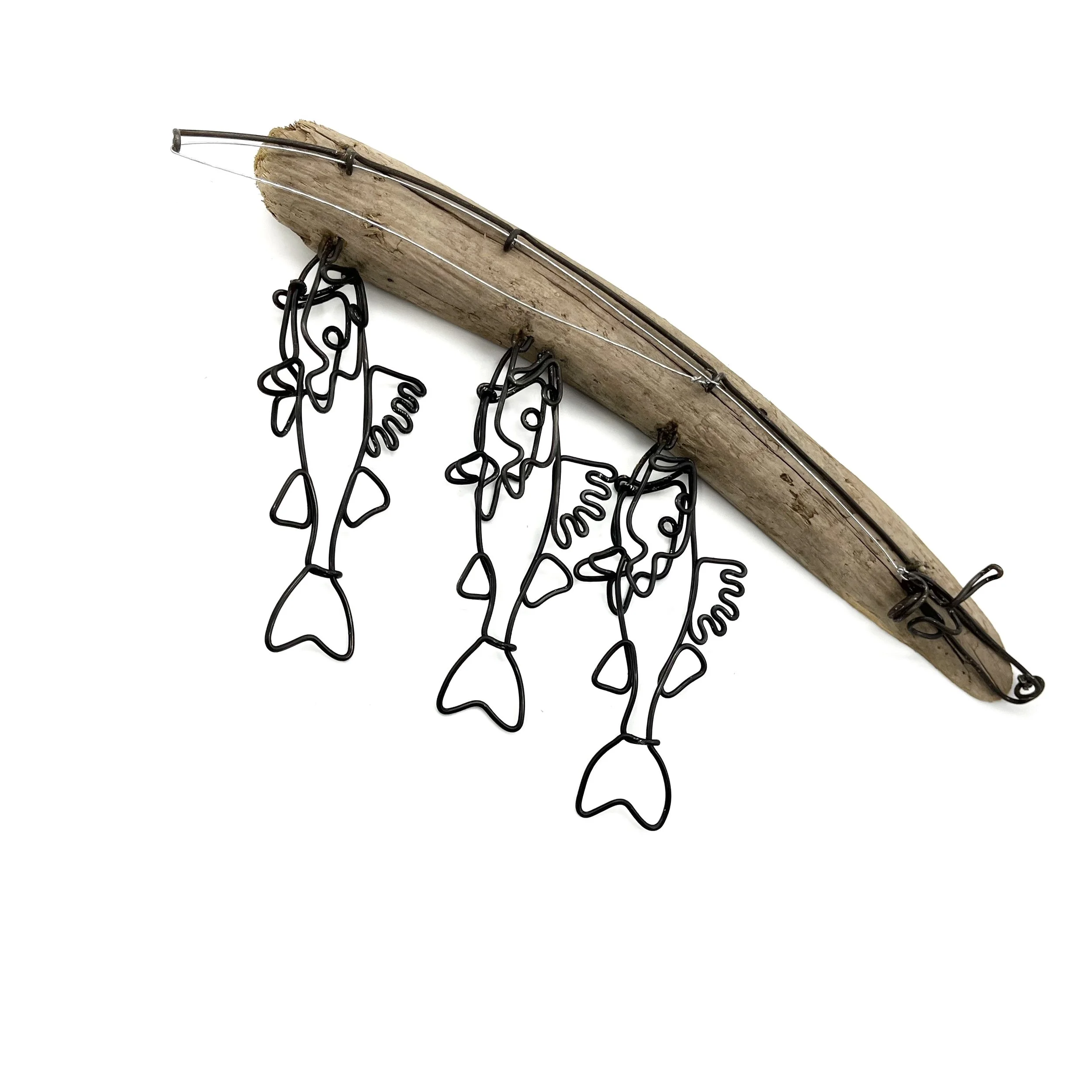 Walleye and Fishing Rod Wire Art, Fish Metal Wall Hanging, Fish Wire ...