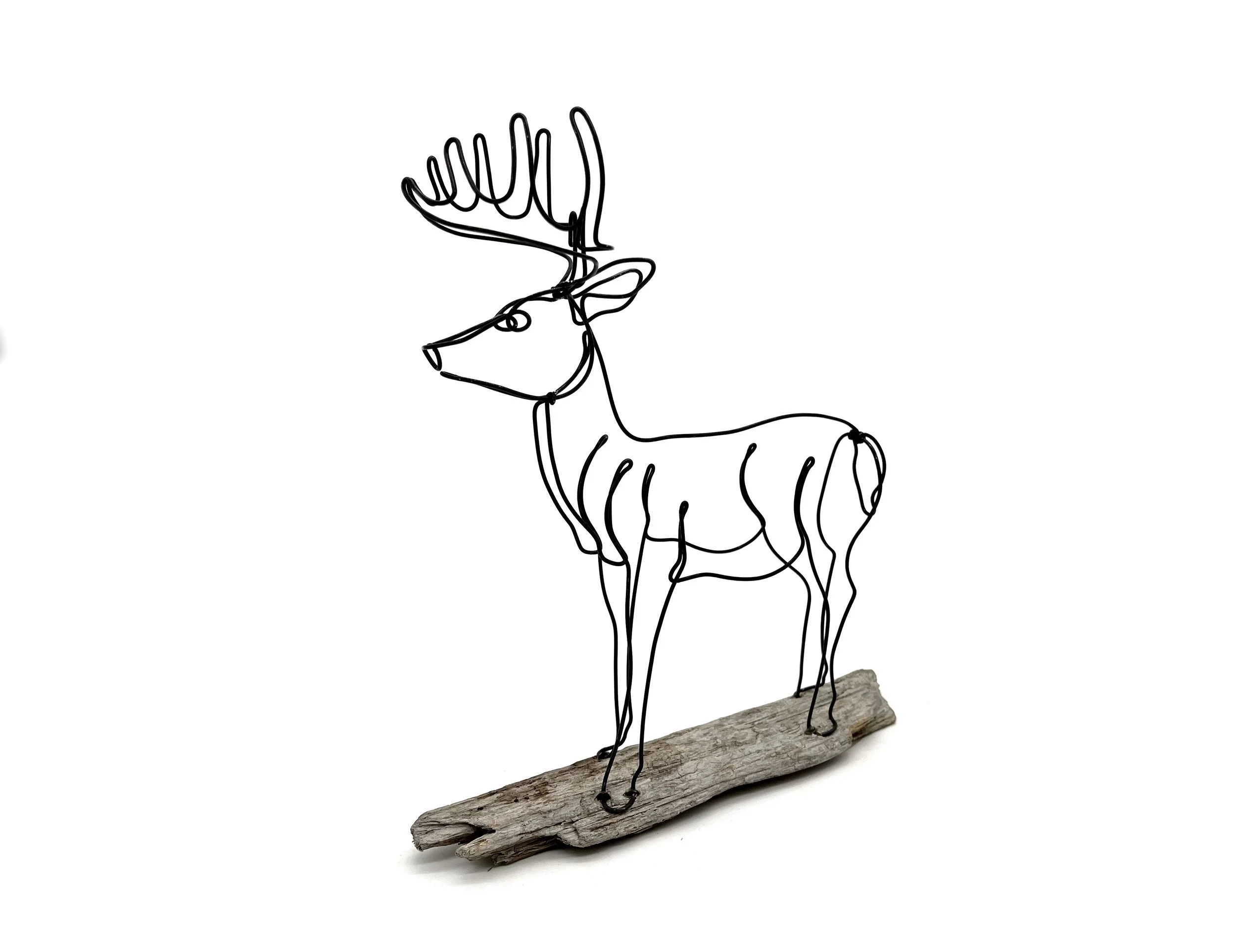 Buck Wire Sculpture, Deer Wire Art, Minimalist Art, One Line 3-D ...