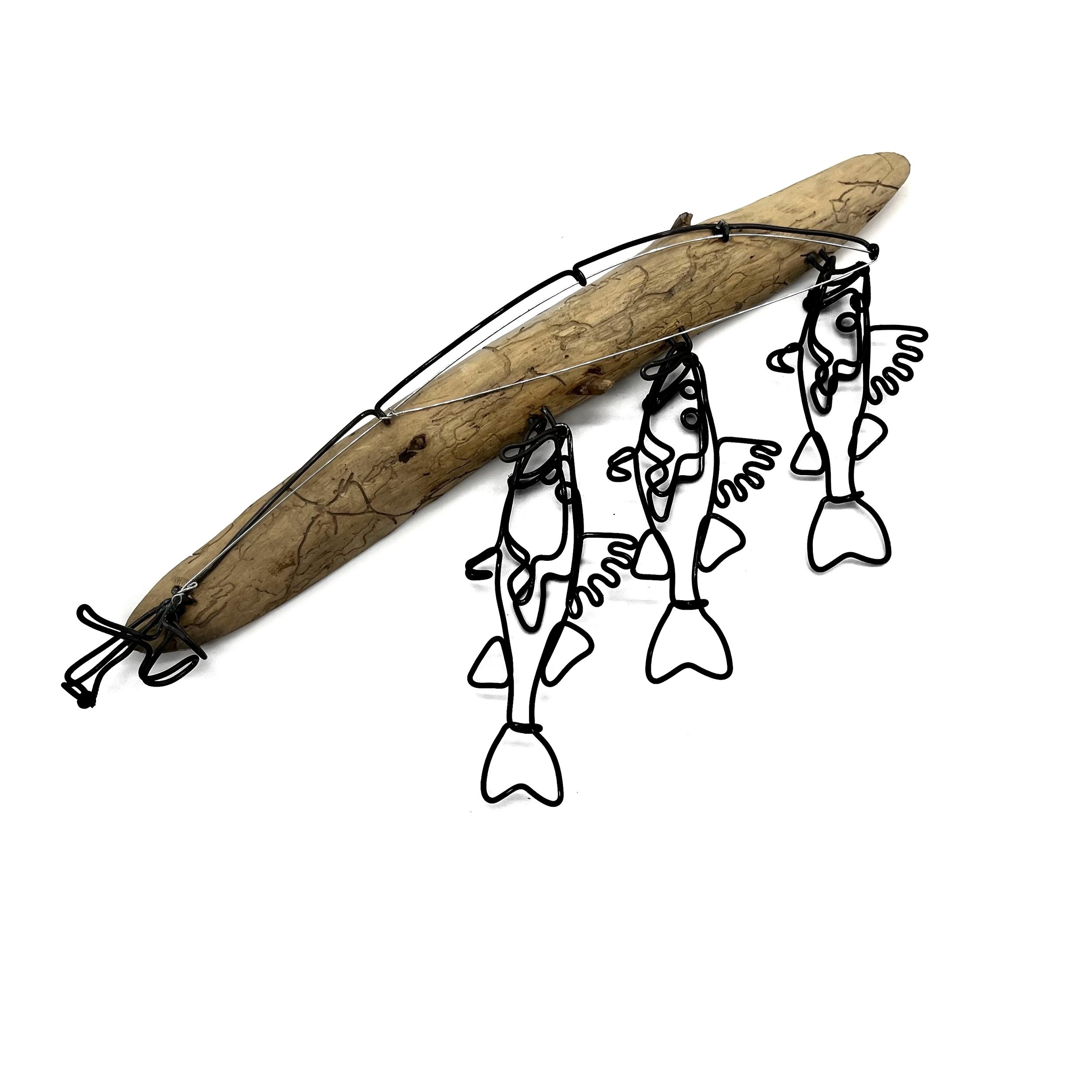 Walleye and Fishing Rod Wire Art, Fish Metal Wall Hanging, Fish Wire ...