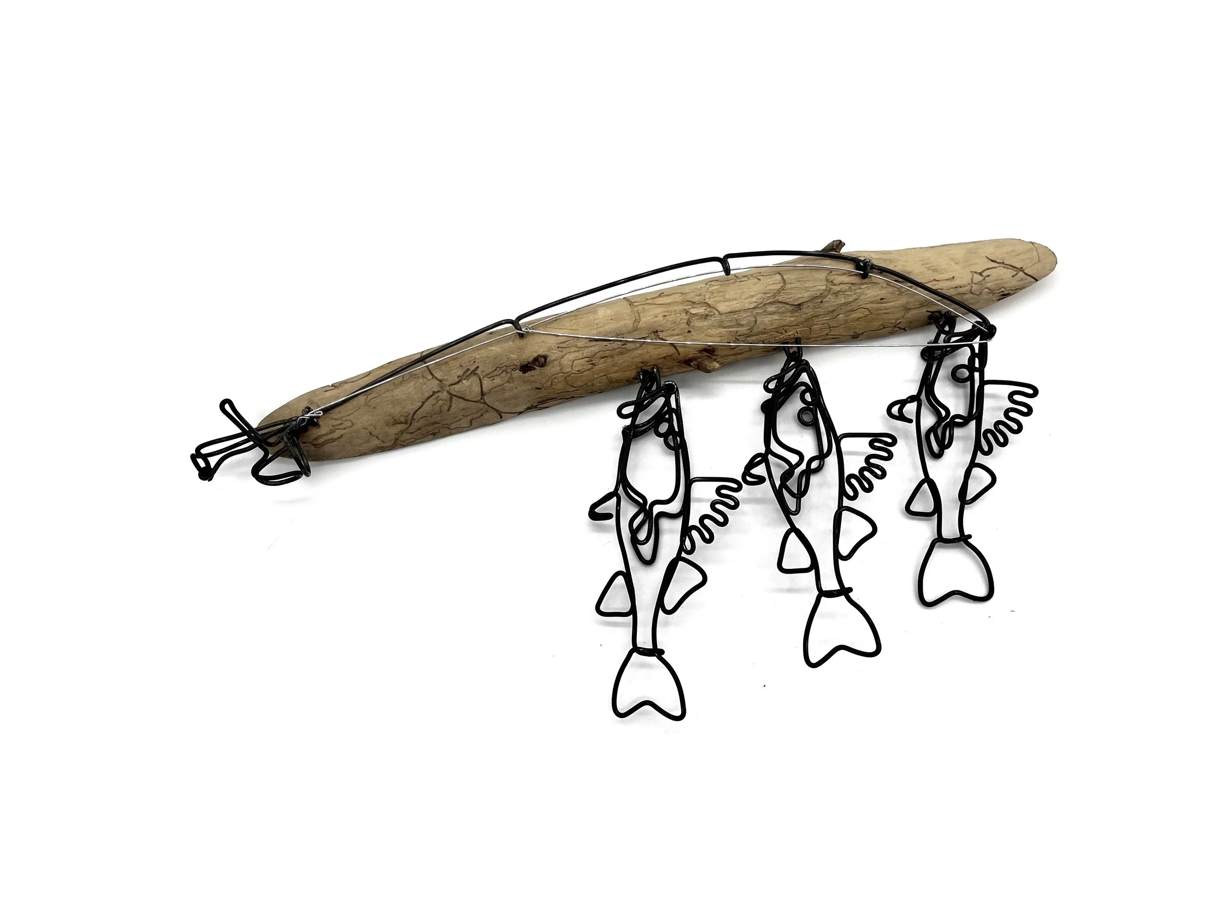 Walleye and Fishing Rod Wire Art, Fish Metal Wall Hanging, Fish Wire ...