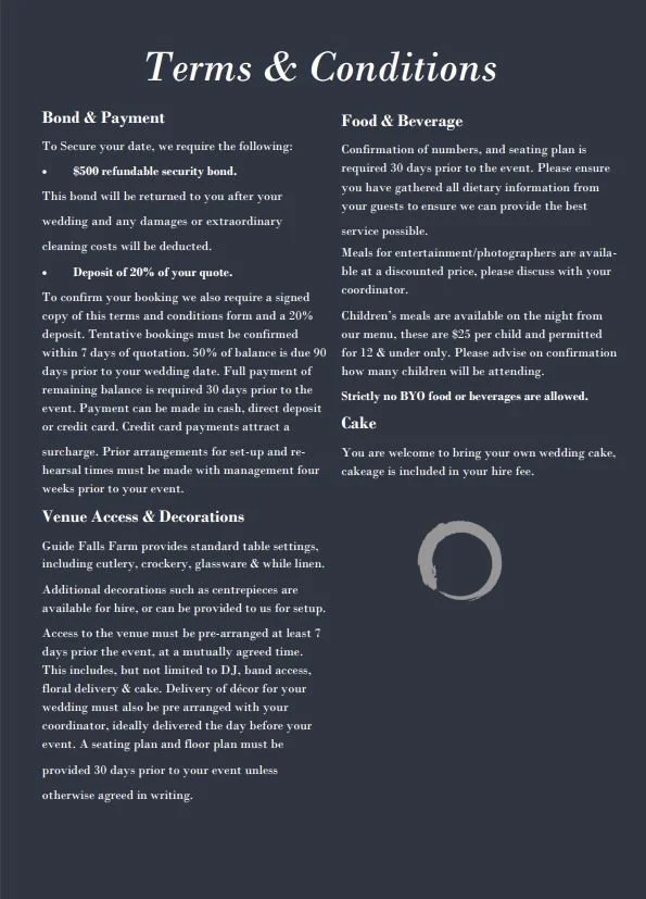 Wedding Compendium — Guide Falls Farm