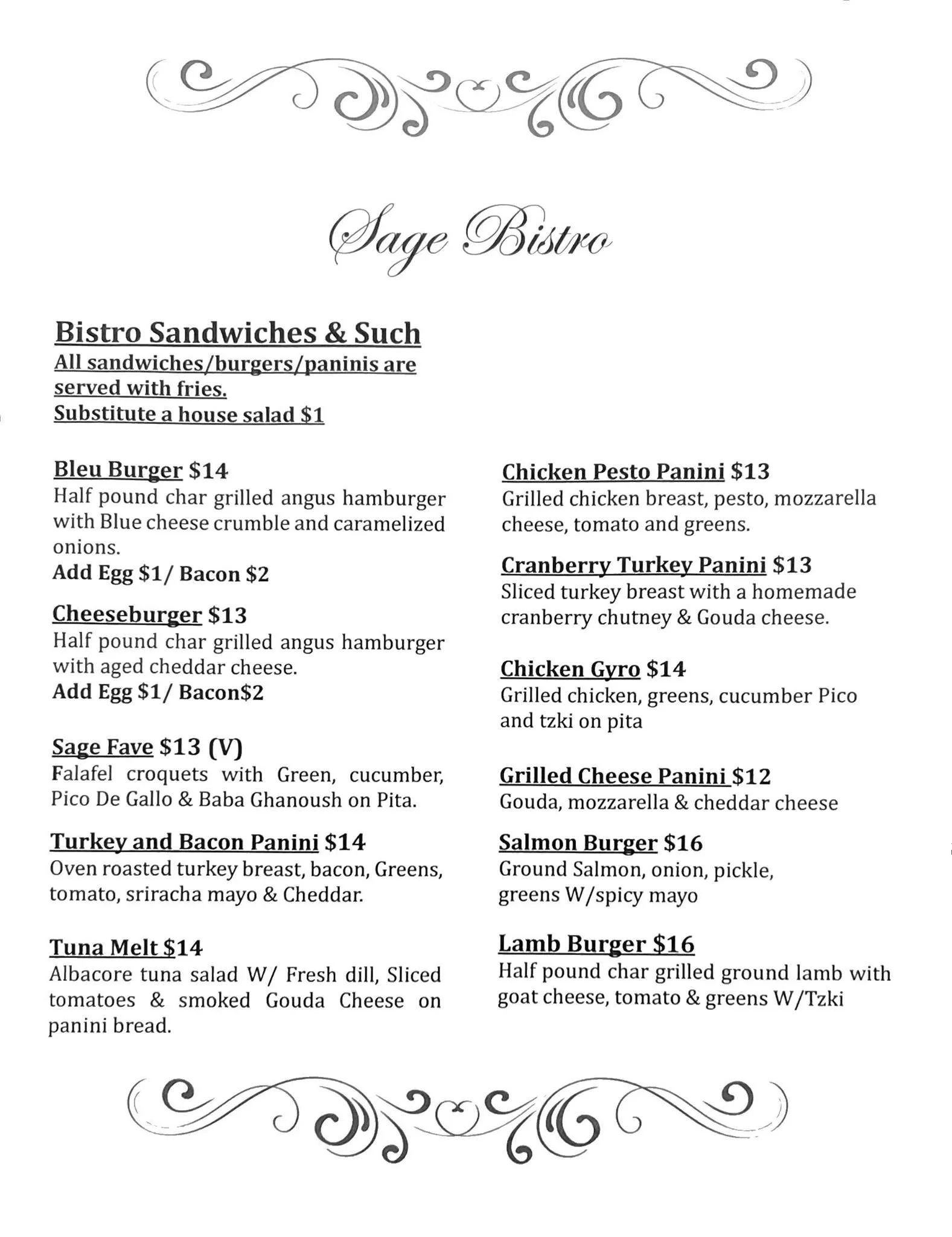 Food — Sage Bistro