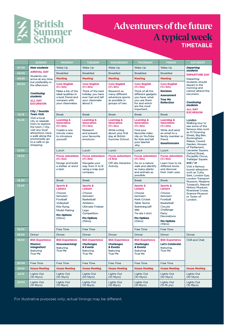 Adventurers — British Summer School