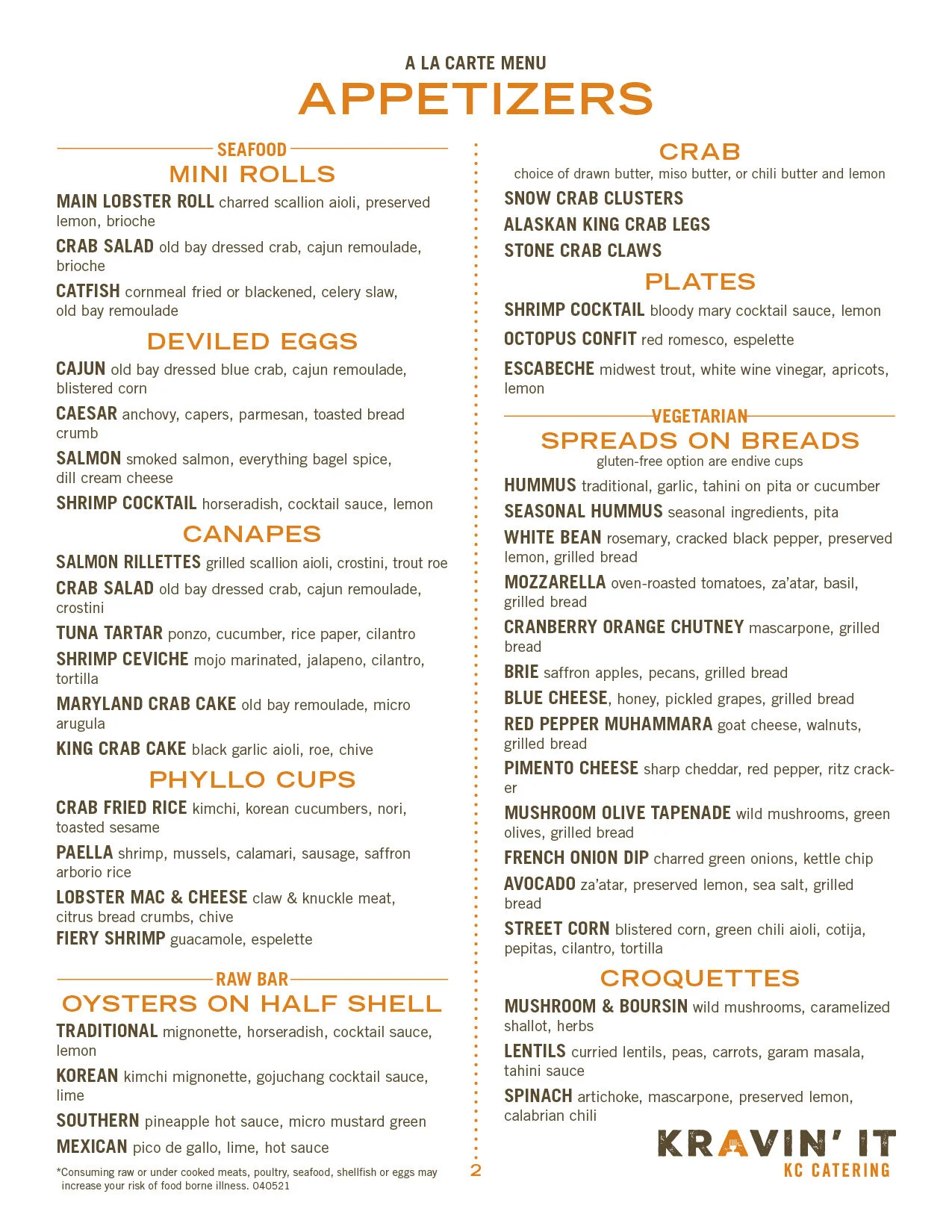 Catering Menu — Kravin It KC Kitchen