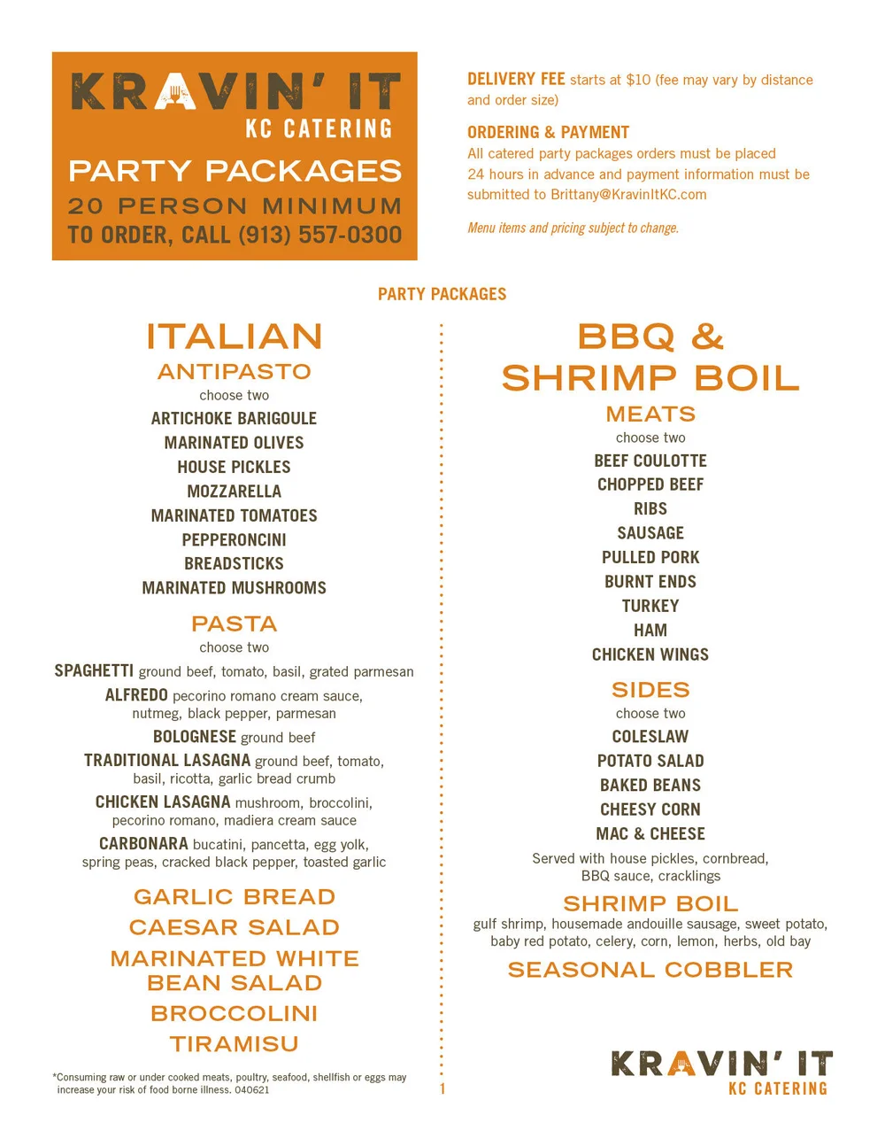 Catered Party Packages — Kravin It KC Kitchen