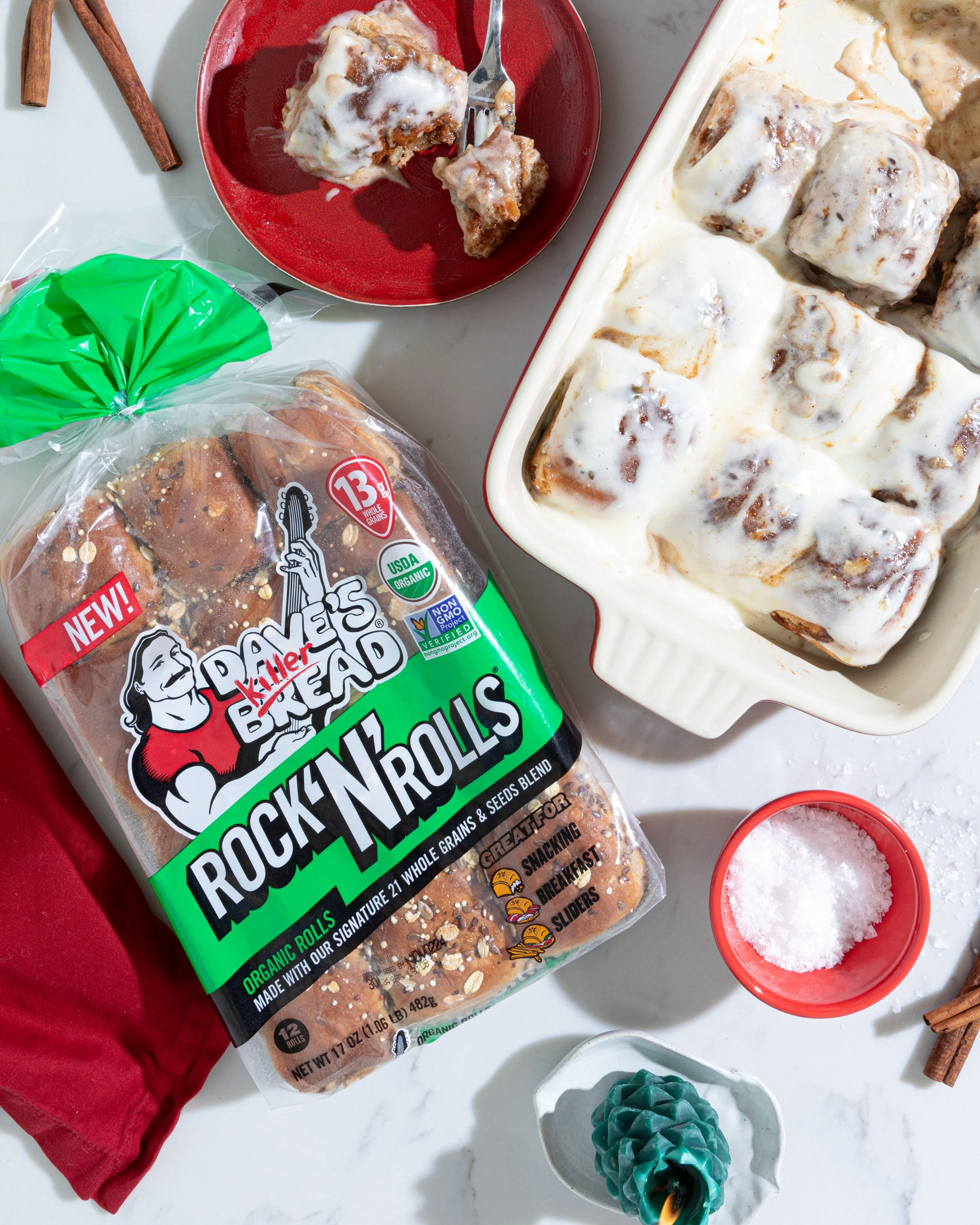 Easy Holiday Spice Rock ‘N’ Cinnamon Rolls — Dave's Killer Bread