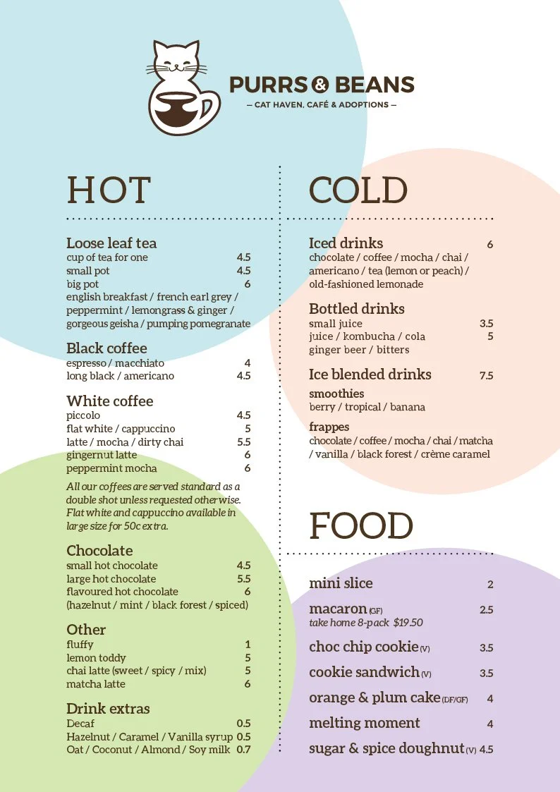 Menu — Purrs & Beans