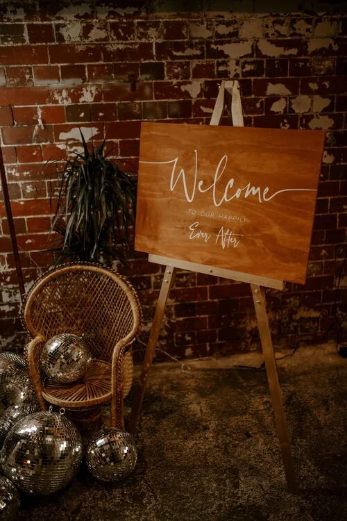 Rustic Wooden Welcome Sign | THE EVENT EDIT | Event Styling & Prop Hire