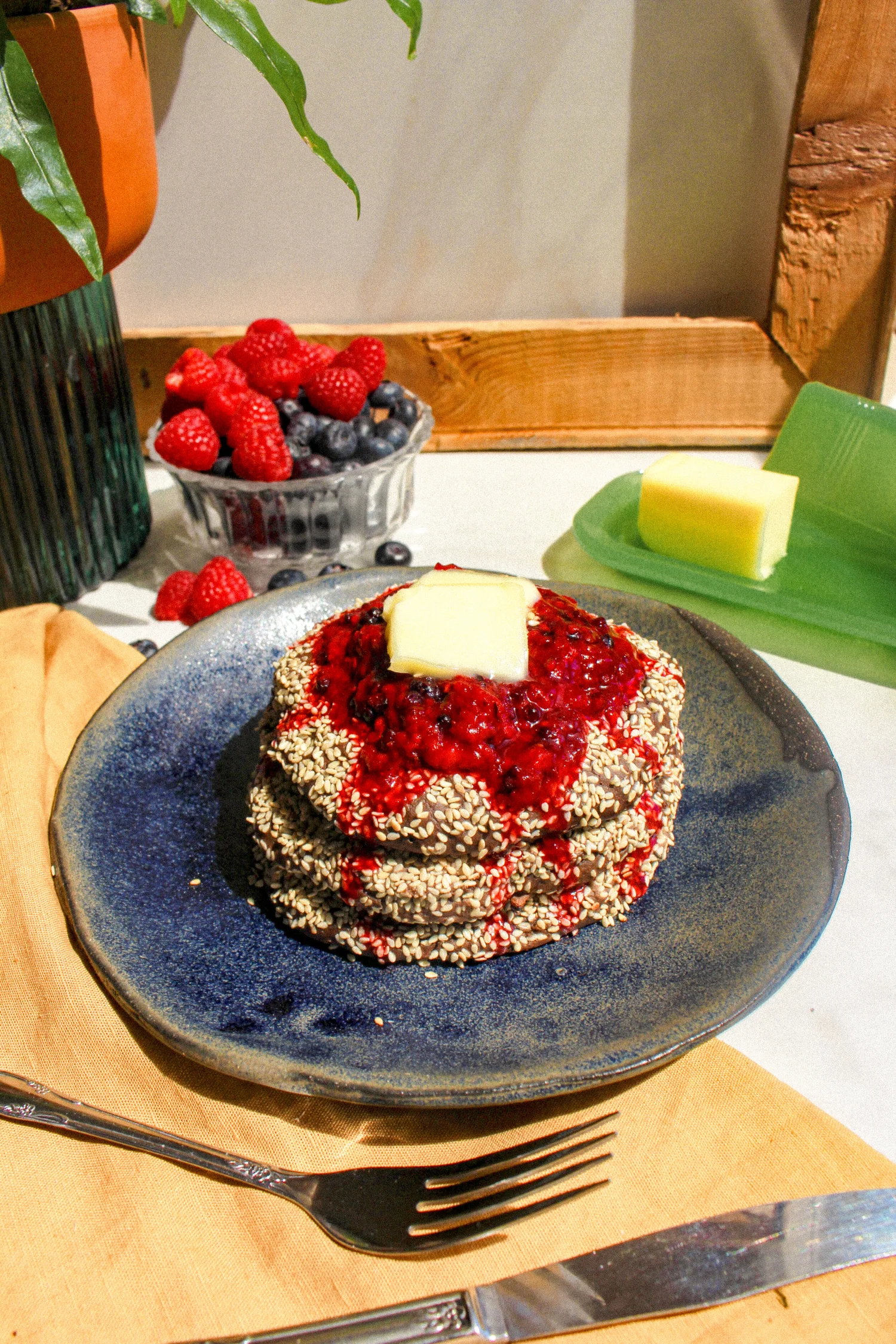Chocolate Sesame Pancakes — Lahb Co. Eats