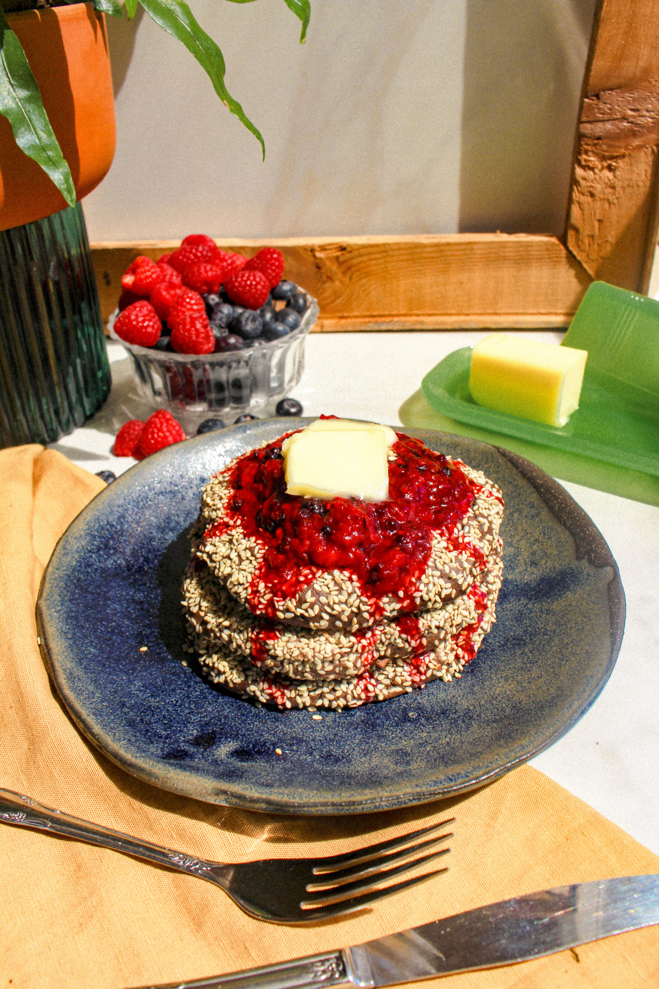 Chocolate Sesame Pancakes — Lahb Co. Eats