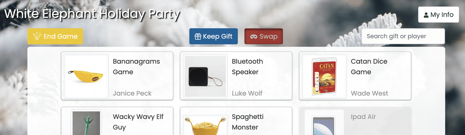 New Features — White Elephant Online