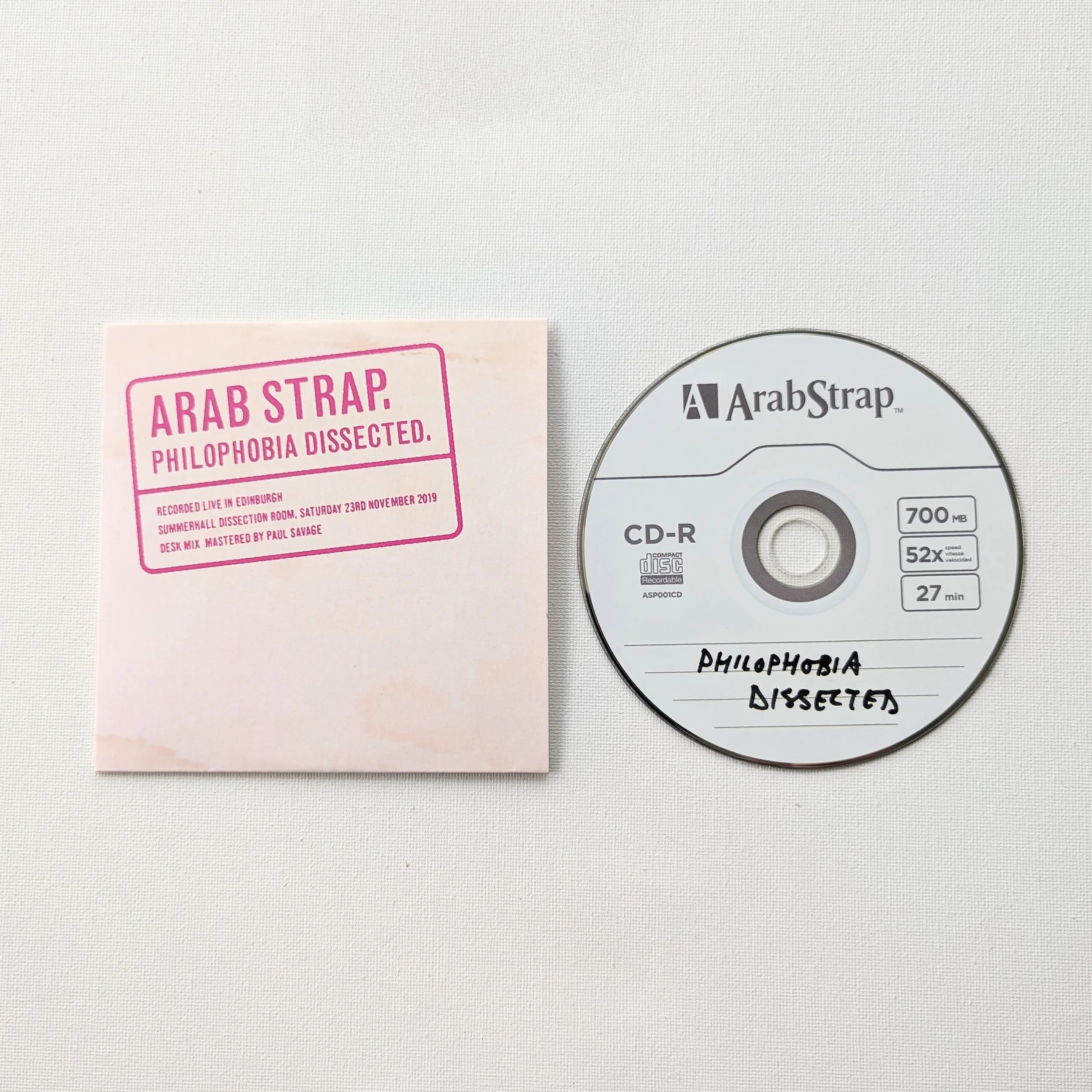 PHILOPHOBIA DISSECTED Bootleg CD — ARAB STRAP