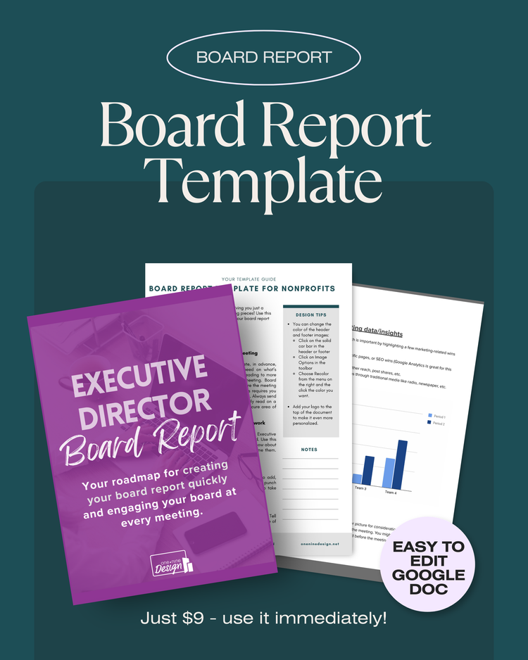 What to include in your nonprofit board report and a template to help ...